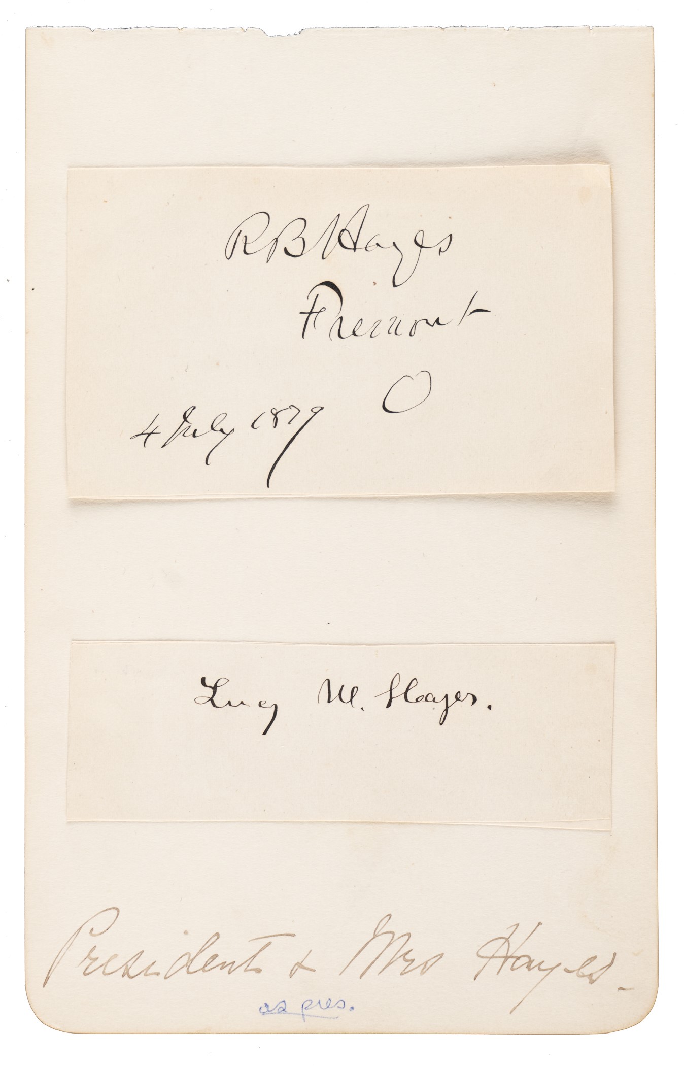 1879 Rutherford B. Hayes and First Lady Lucy Hayes Cut Signature Pair ... 1879 Rutherford B. Hayes and First Lady Lucy Hayes Cut Signature Pair ...