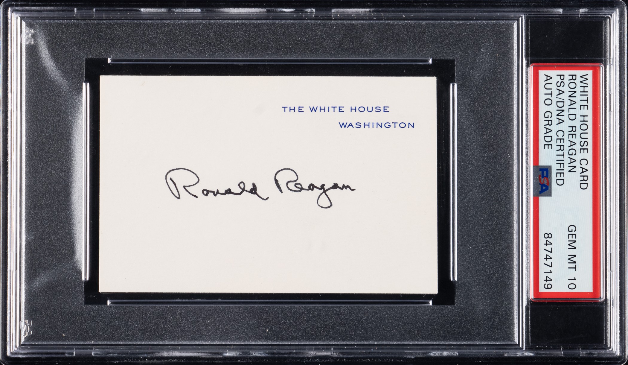 Ronald Reagan Signed White House Card PSA/DNA GEM MINT 10 | REA Archive