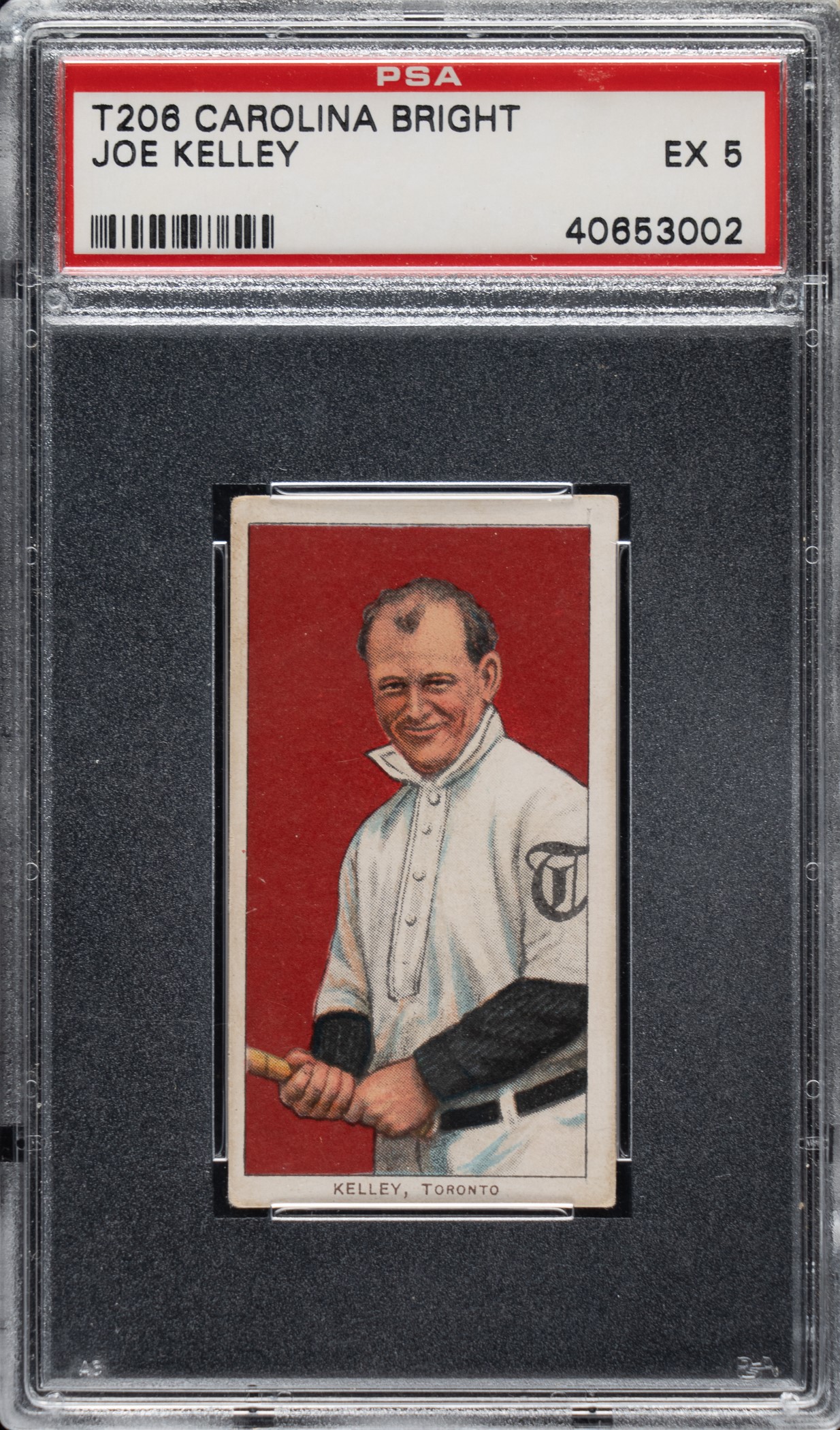 1909-1911 T206 White Border Joe Kelley PSA EX 5 - Carolina Brights Back ...