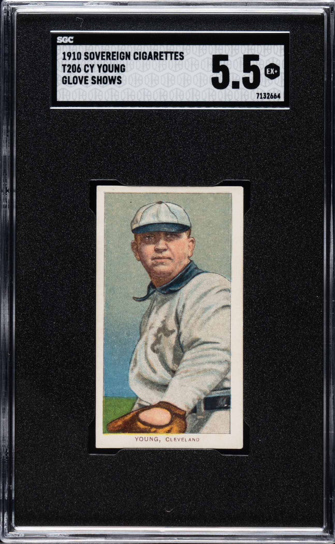 1909-1911 T206 White Border Cy Young Glove Shows SGC EX+ 5.5 ...