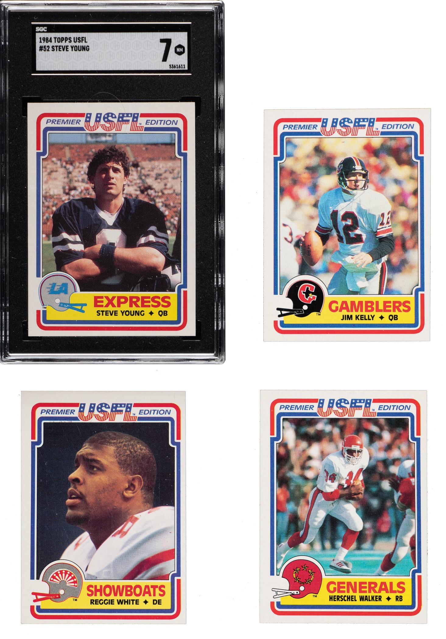 1984 Topps USFL Football Complete Set (132) Including #52 Steve Young ...