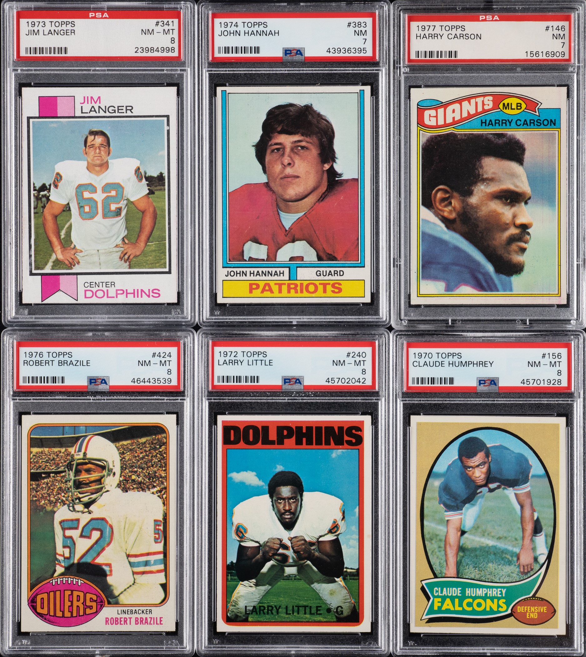 1970 to 1979 Topps Football PSA-Graded Hall of Fame Rookie Collection ...