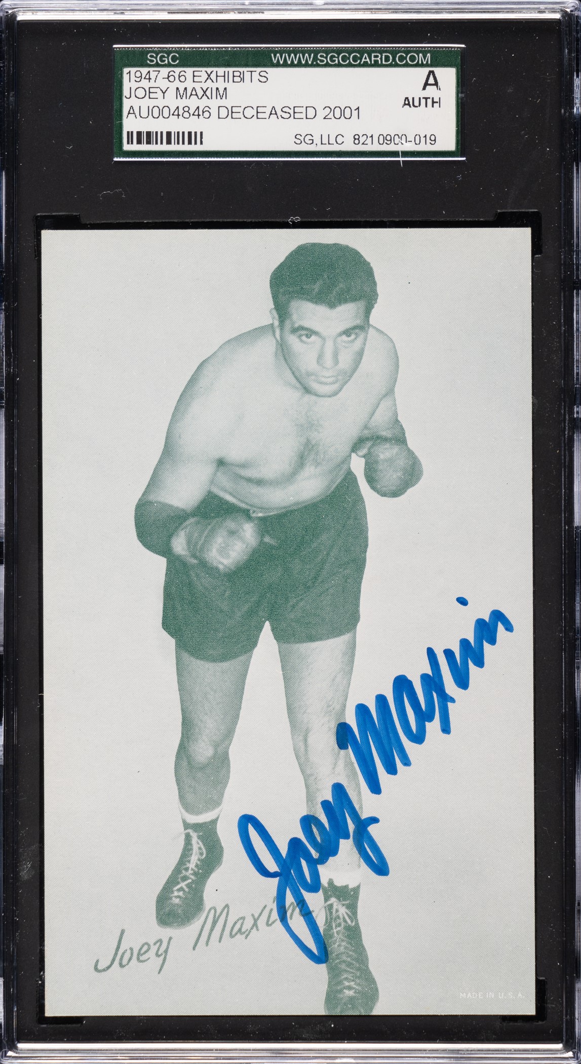 Signed 1947-1966 Exhibits Boxing Joey Maxim - SGC | REA Archive