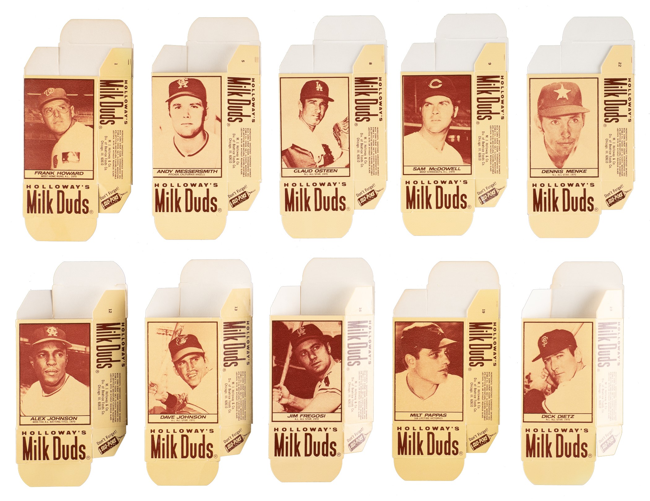 1971 Milk Duds Full Box Collection (10) | REA Archive