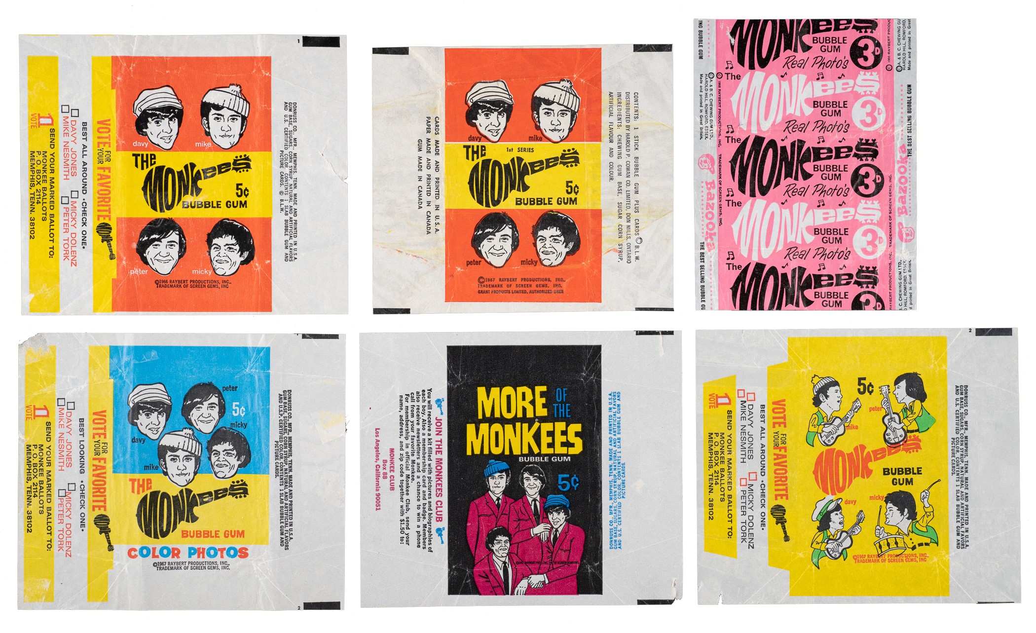 1966 and 1967 Donruss "Monkees" Complete Set Collection (4 Sets, 176 ...