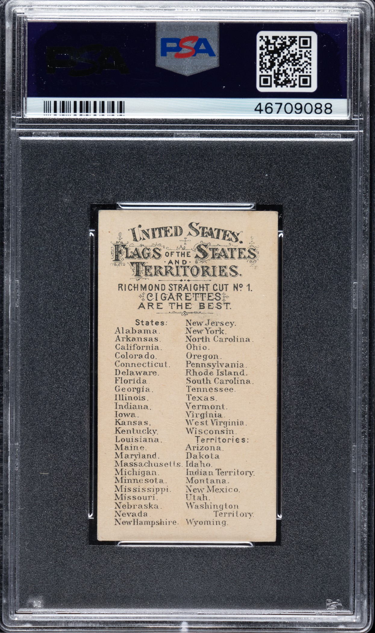 1888 N11 Allen & Ginter "Flags of States and Territories" New Hampshire ...