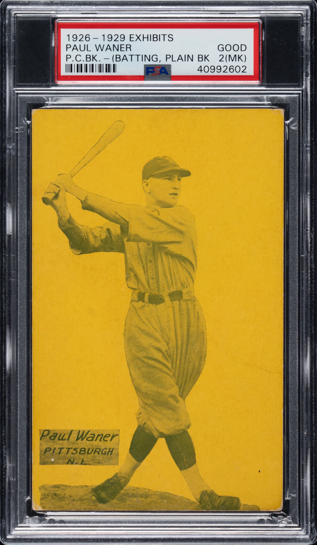 1926-1929 Exhibits Paul Waner Plain Background PSA GOOD 2 (MK) | REA ...