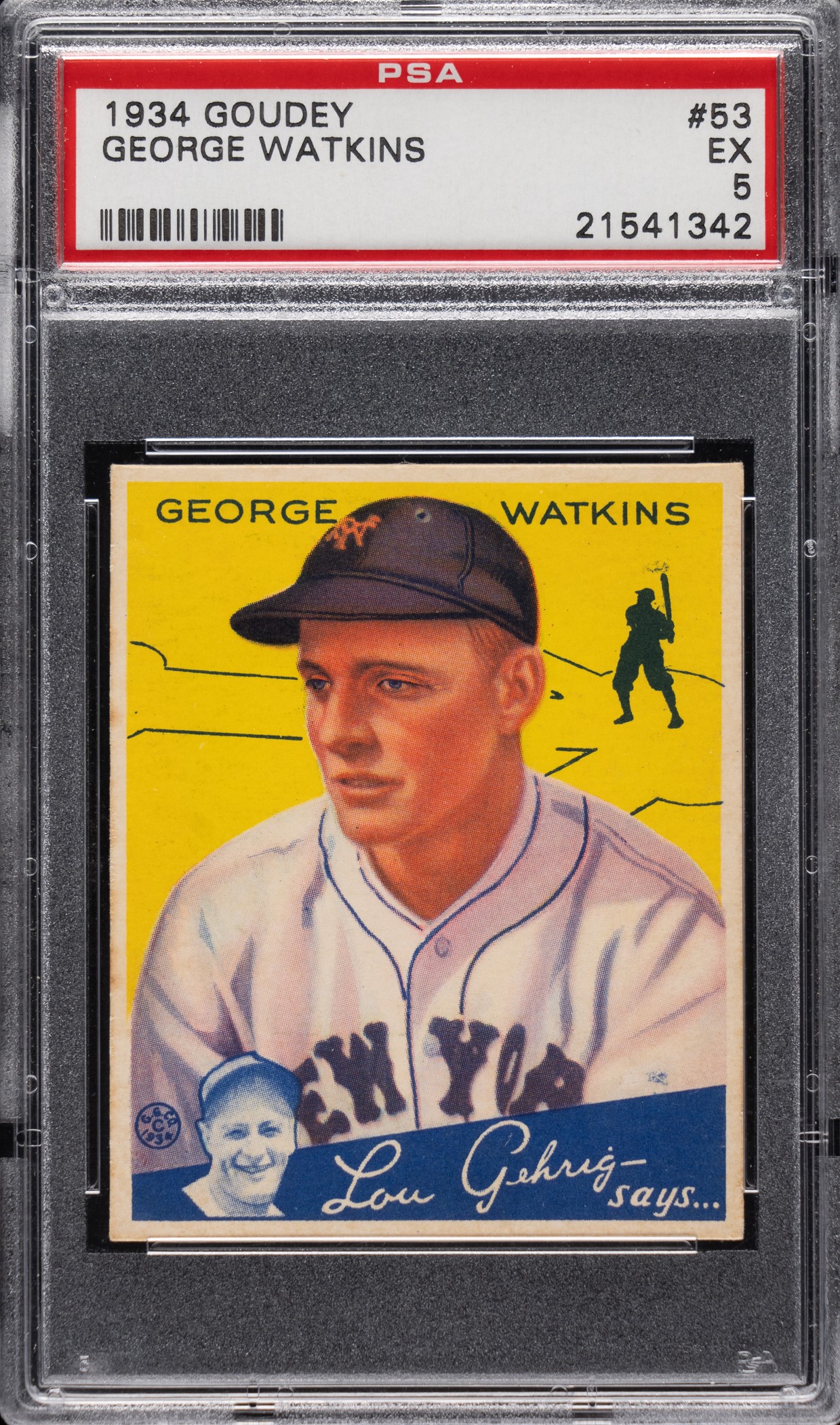 1934 R320 Goudey #53 George Watkins PSA EX 5 | REA Archive