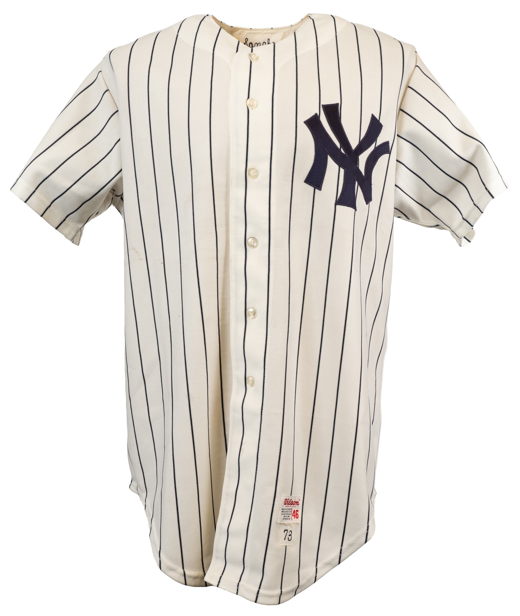 1973 Phil Rizzuto New York Yankees Old Timer's Game-Used Home Jersey ...