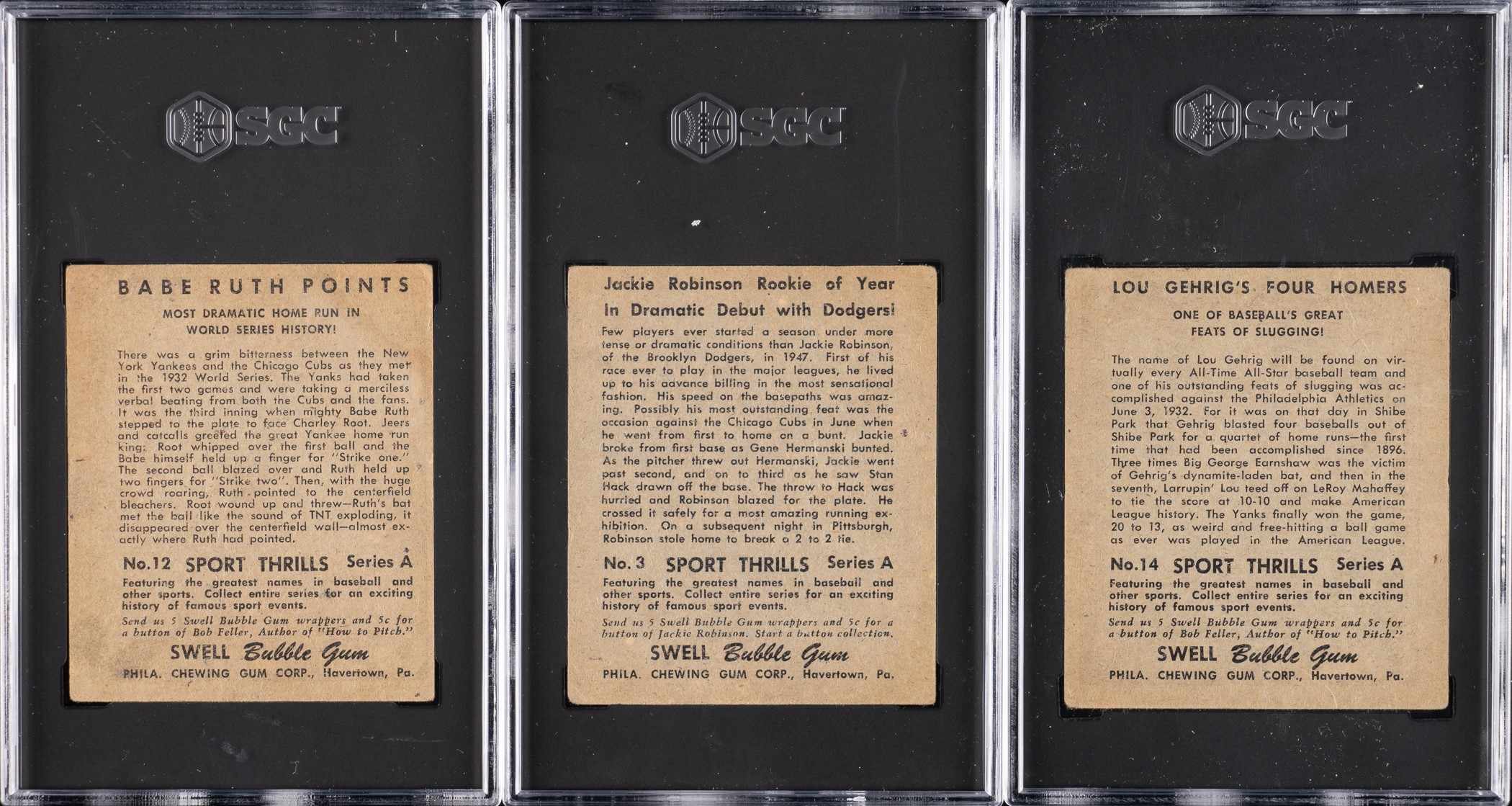 1948 Swell Bubble Gum Sport Thrills Complete Set (20) | REA Archive