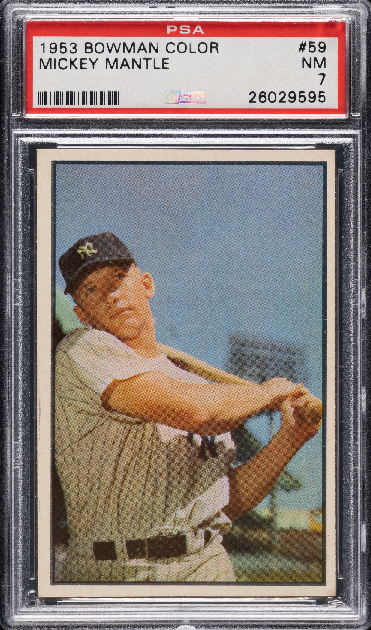 1953 Bowman Color #59 Mickey Mantle PSA NM 7 | REA Archive
