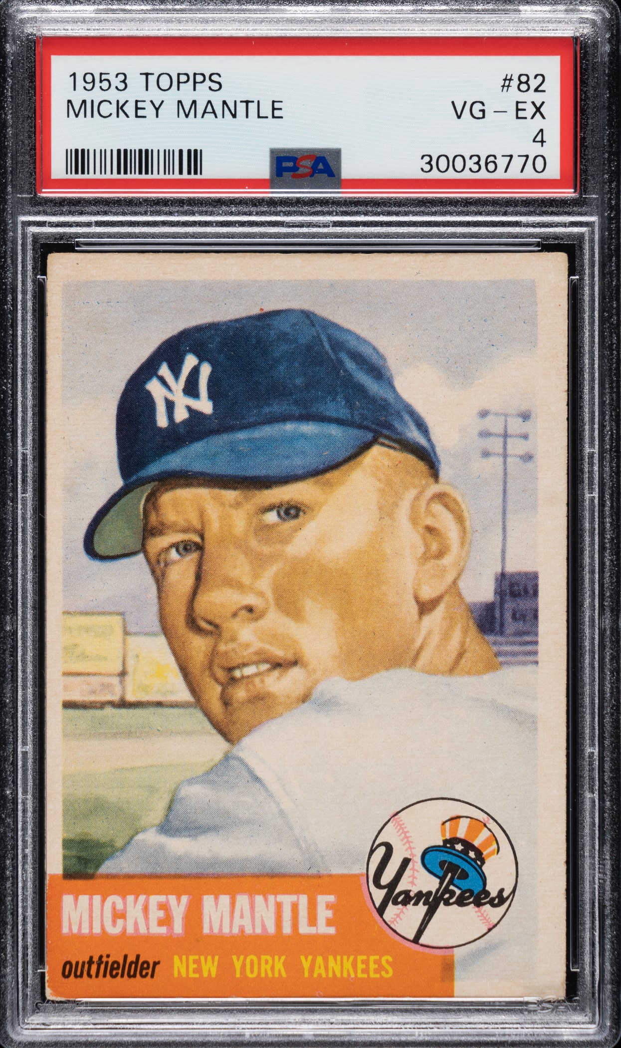 1953 Topps #82 Mickey Mantle PSA VG-EX 4 | REA Archive