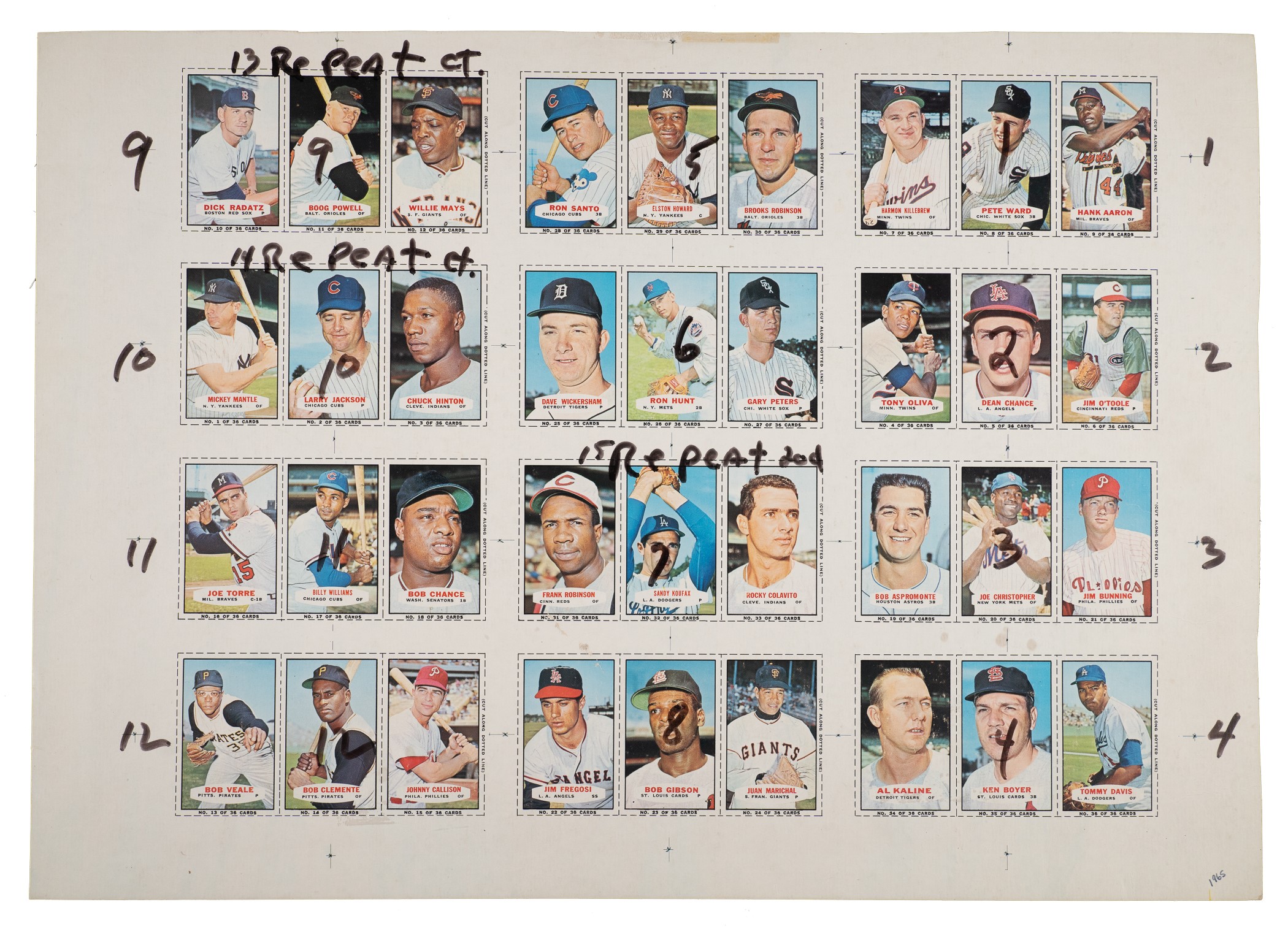 1965 Bazooka Panel Complete Set on Uncut Sheet (12 Panels) | REA Archive