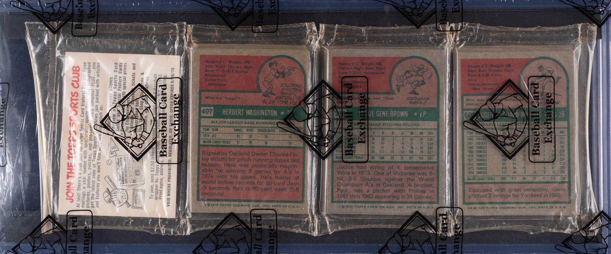 1975 Topps Unopened Rack Pack - Dave Winfield on Top - BBCE | REA Archive