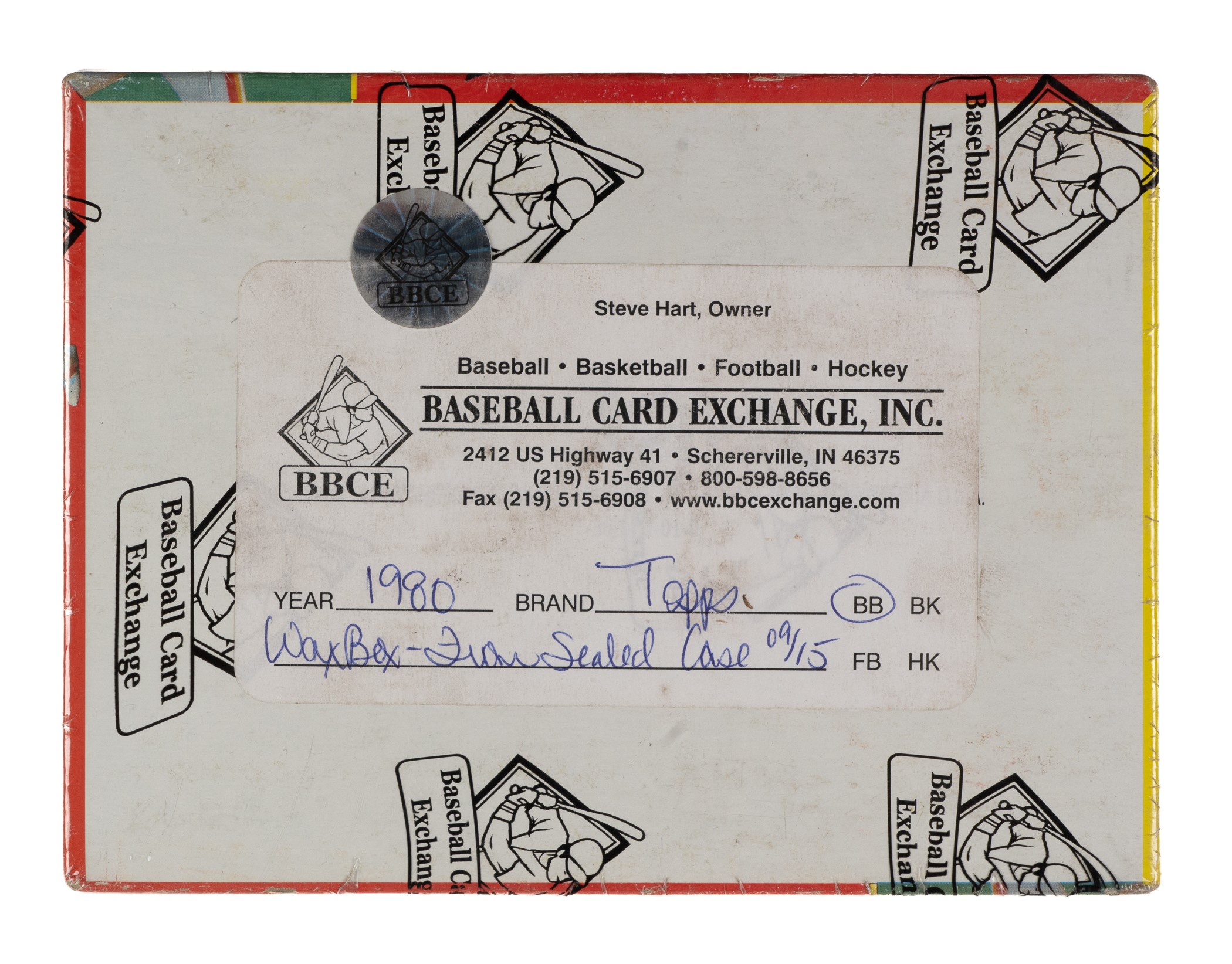 1980 Topps Unopened Wax Box (36 Packs) - Bbce - From A Sealed Case
