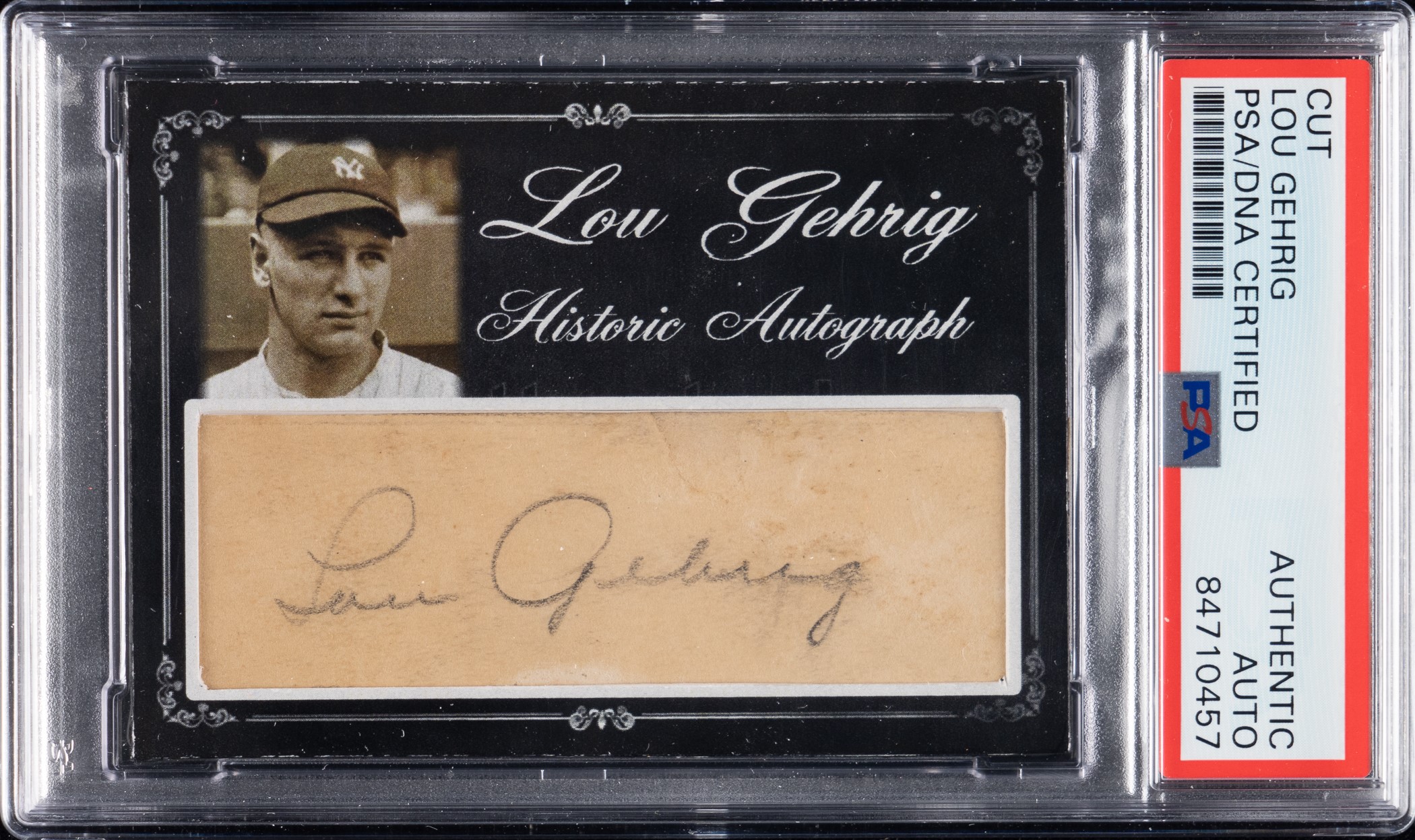 Lou Gehrig Cut Signature on Custom Trading Card - PSA/DNA and Beckett | REA Archive