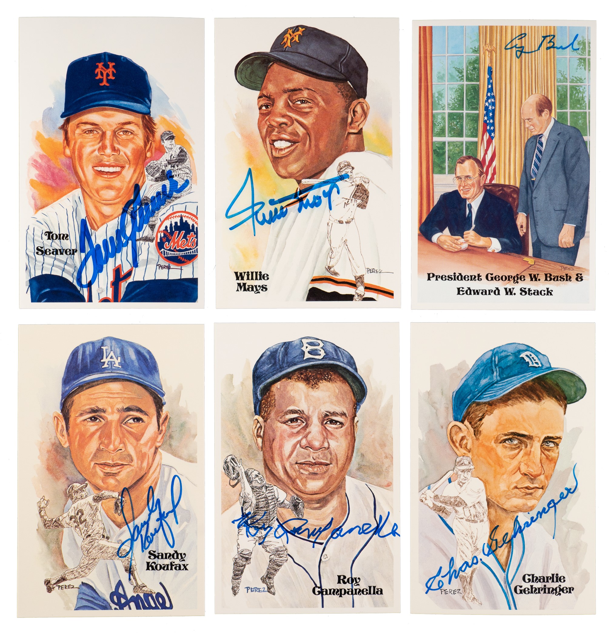 1980-2001 Perez-Steele Hall of Fame Postcard Complete Set (275) with 87 ...