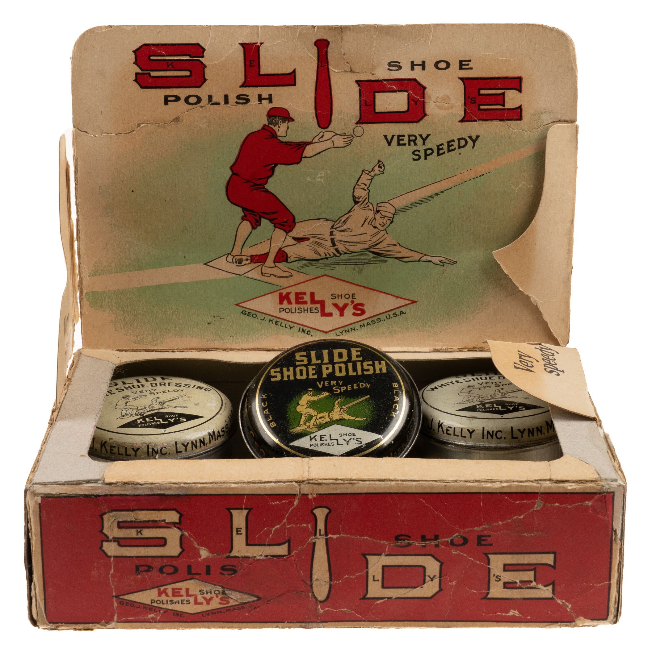Circa 1920s Kelly's Slide Shoe Polish and Display Box | REA Archive