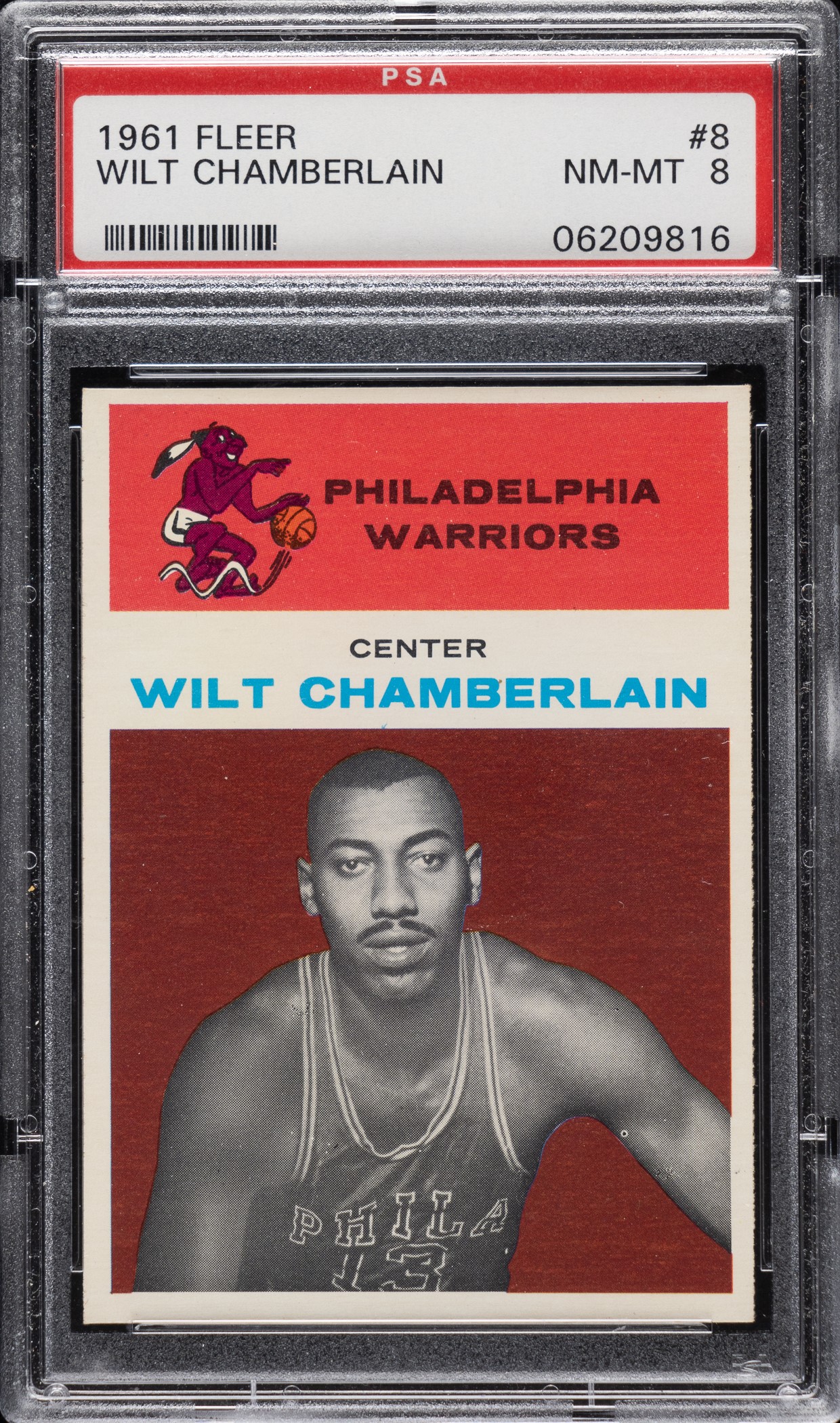 1961-1962 Fleer Basketball #8 Wilt Chamberlain Rookie PSA NM-MT 8 | REA ...