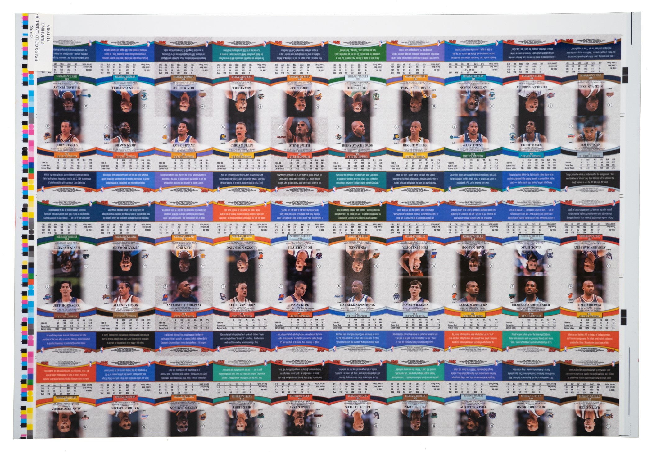 1999-2000 Topps Gold Label Basketball Class Two and Class Three Red ...