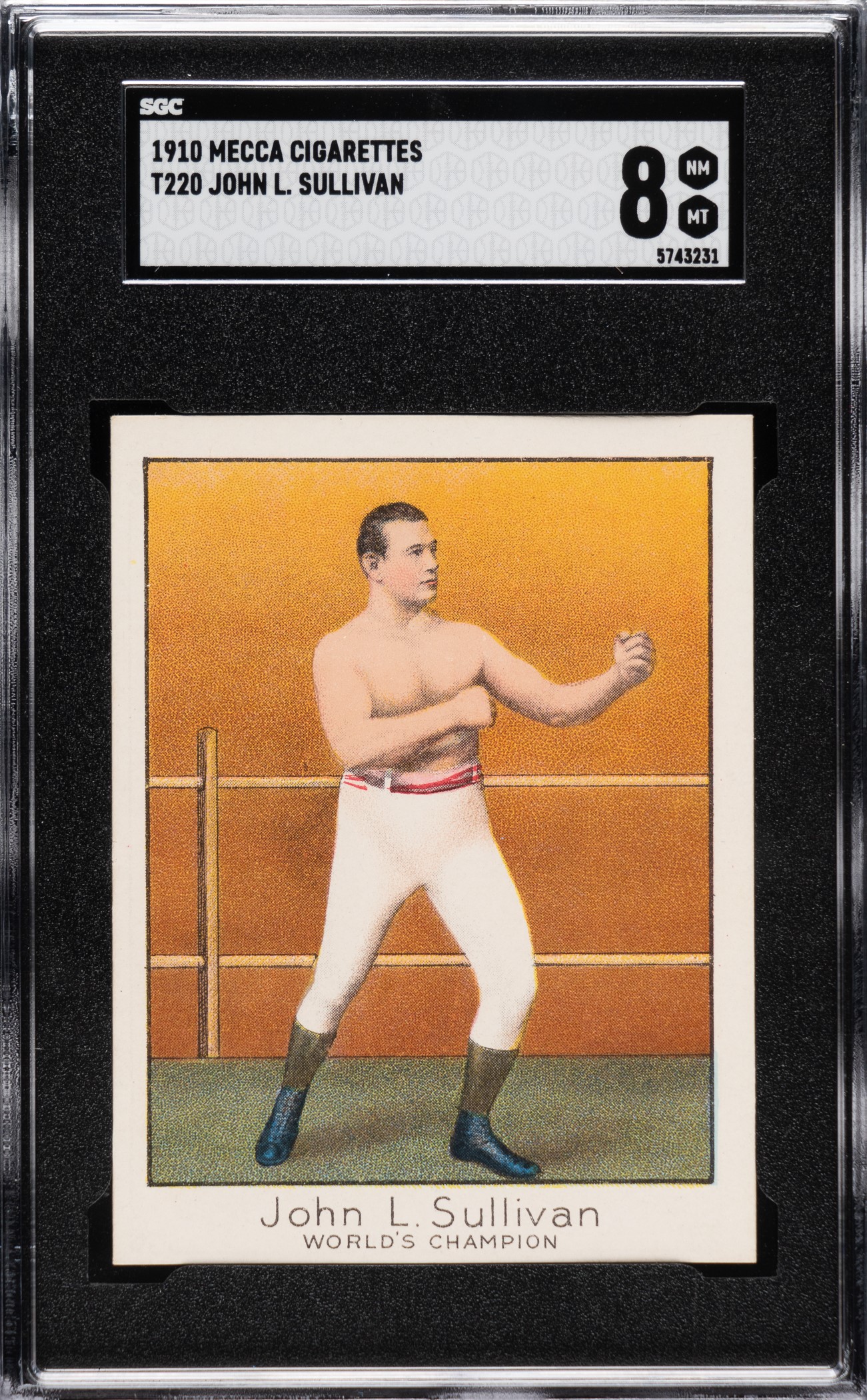 1910 T220 Mecca Champions Boxing John Sullivan SGC NM/MT 8 - 1 of 2 - Highest Graded! | REA Archive