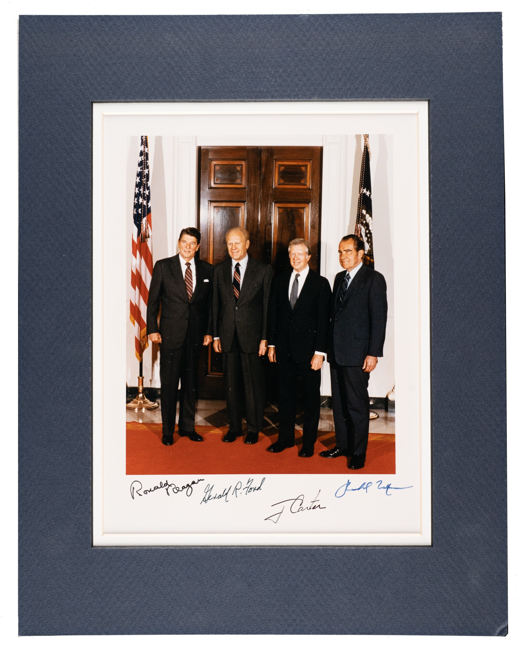 Ronald Reagan, Gerald Ford, Jimmy Carter, and Richard Nixon Signed ...