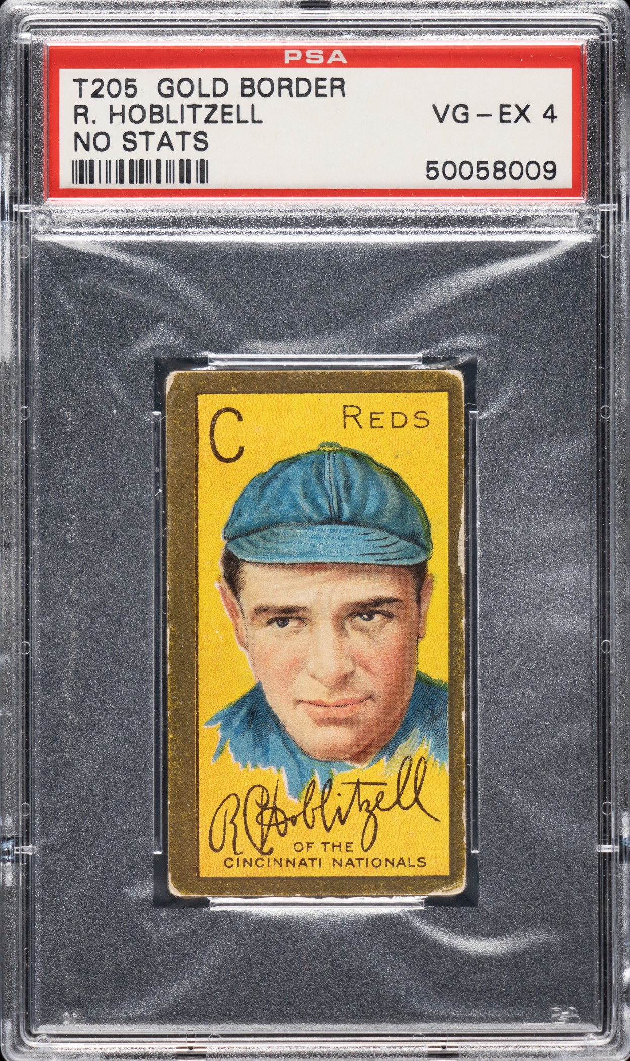 1911 T205 Gold Border Richard Hoblitzell PSA VG-EX 4 - Rare "No Stats ...