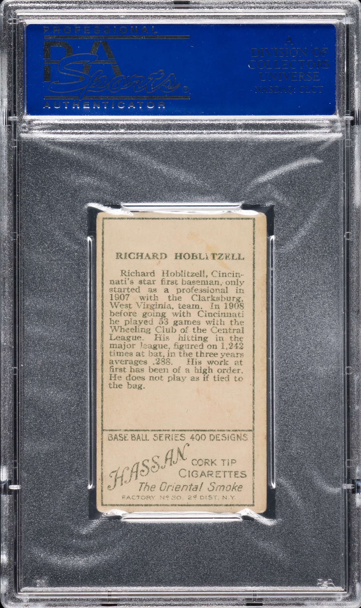 1911 T205 Gold Border Richard Hoblitzell PSA VG-EX 4 - Rare "No Stats ...