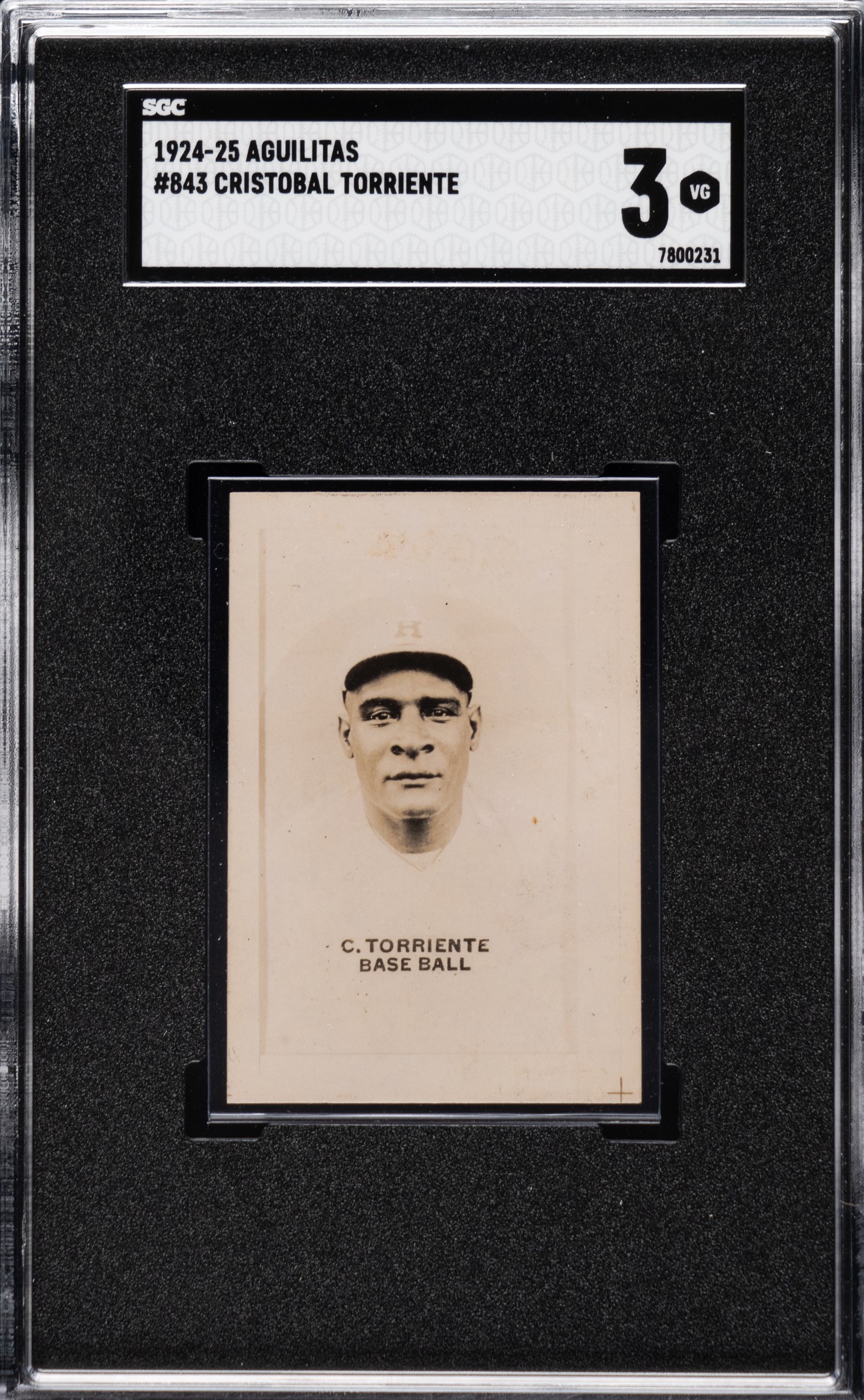 1924-1925 Aguilitas Cigars Second Series #843 Cristobal Torriente SGC VG 3 | REA Archive