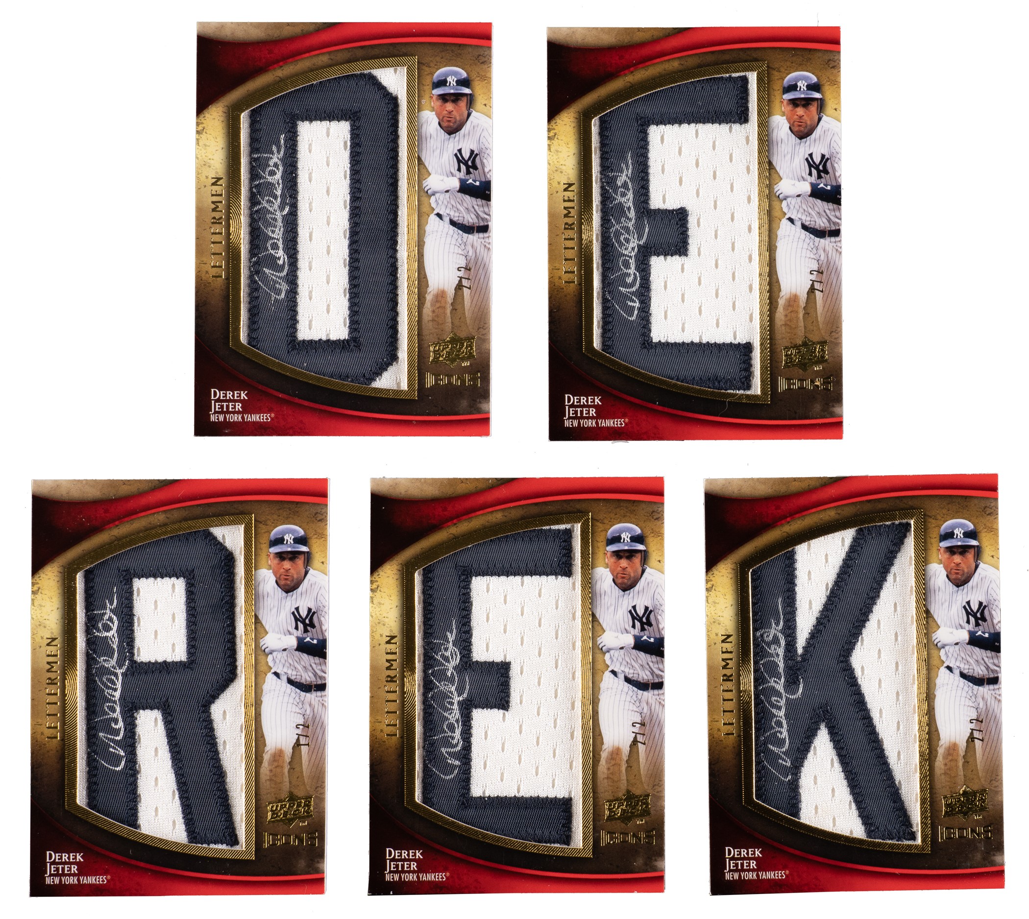 2009 Upper Deck Icons Lettermen Autographs Derek Jeter Full First Name ...