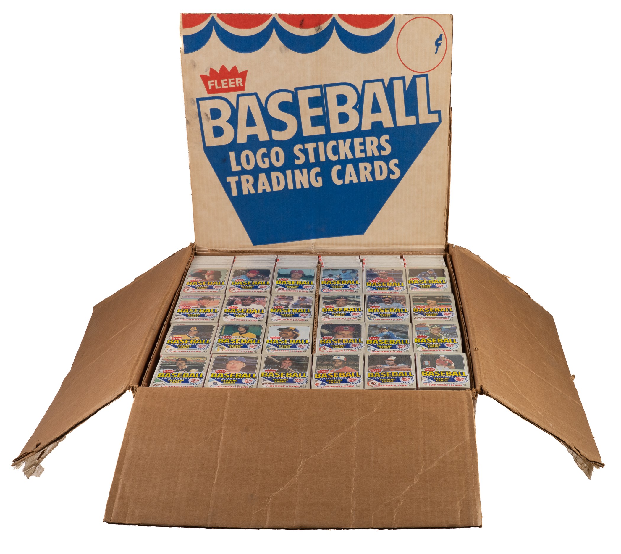 1983 Fleer Original Unopened Cello Pack Floor Display Case (384 Packs ...