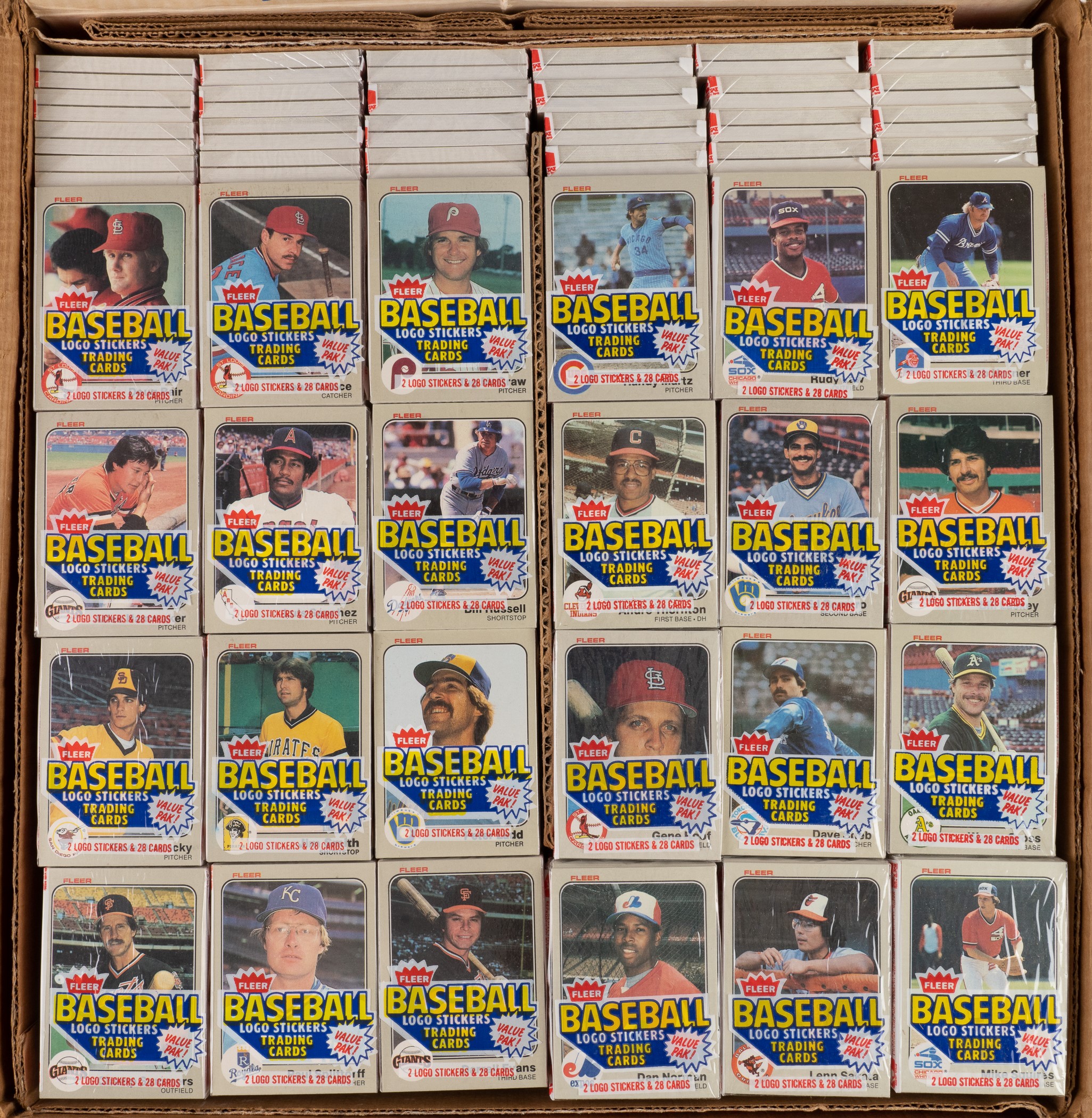 1983 Fleer Original Unopened Cello Pack Floor Display Case (384 Packs ...