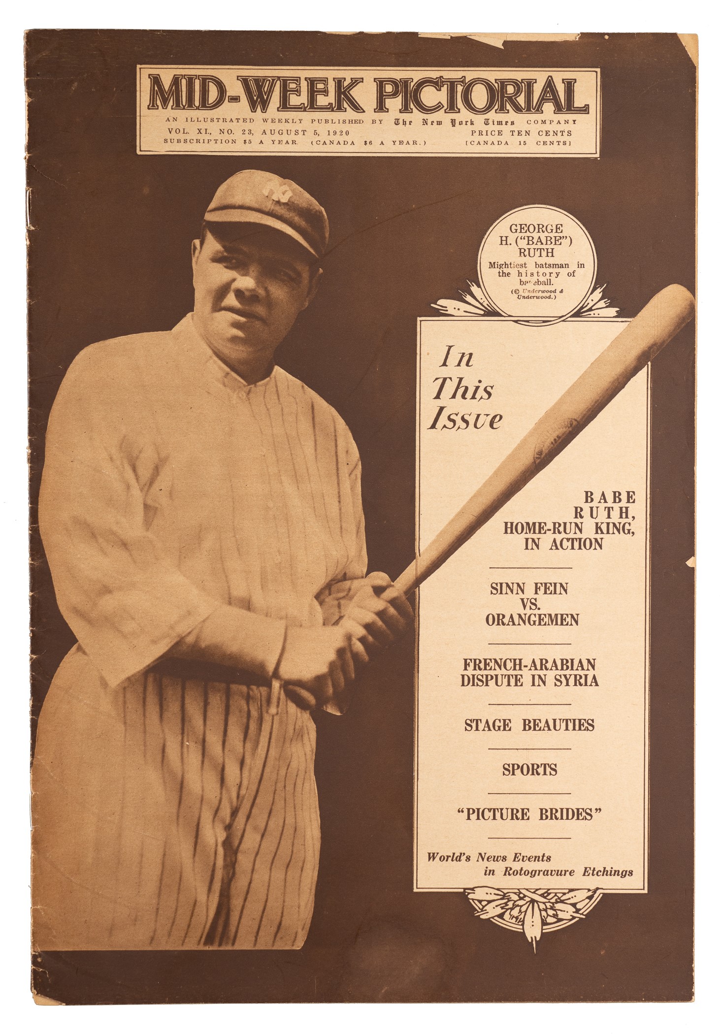 New York Times "Mid-Week Pictorial” Magazine (August 5, 1920) Featuring ...