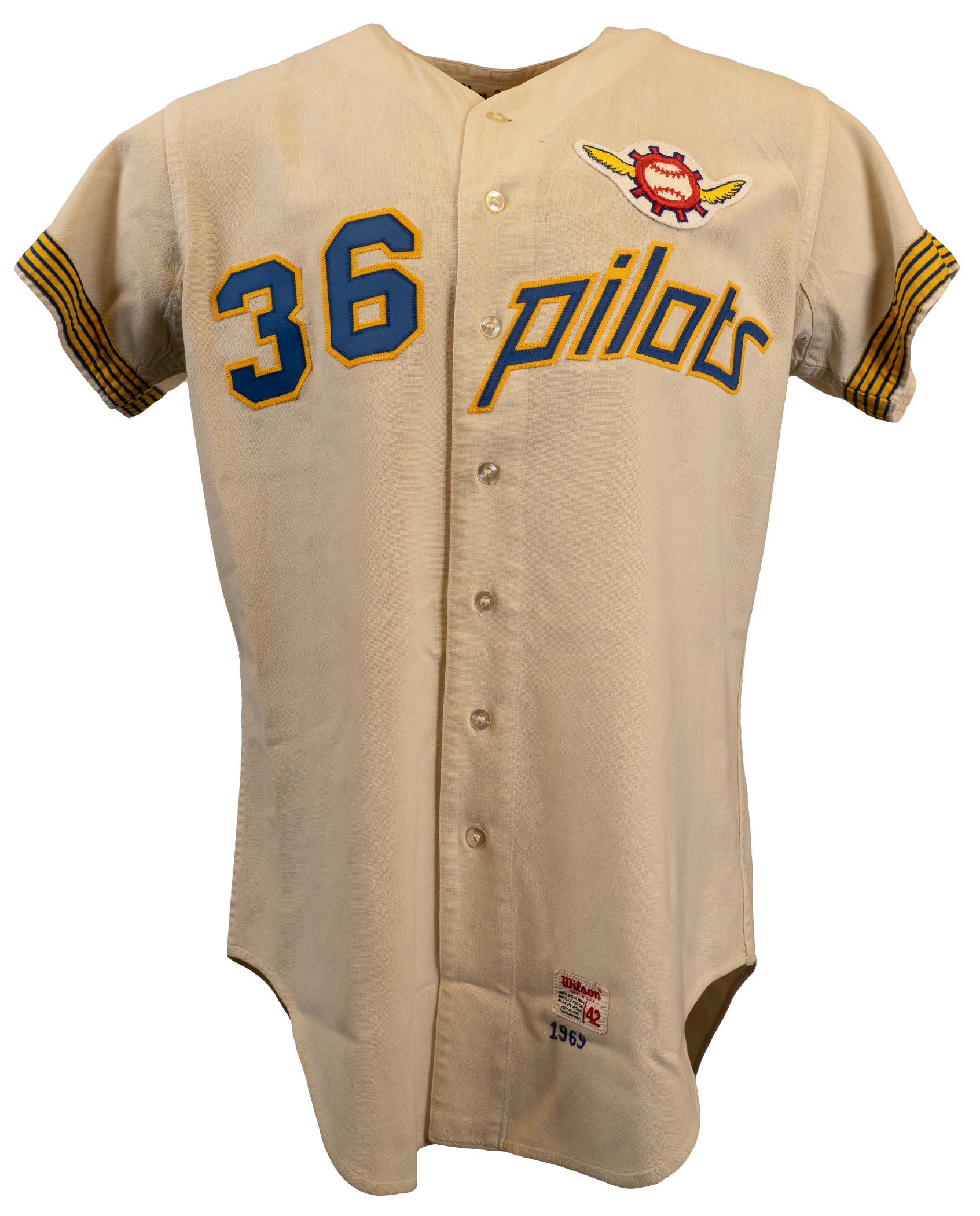 1969 Steve Hovley Seattle Pilots Game-Used Home Jersey MEARS A5 | REA ...