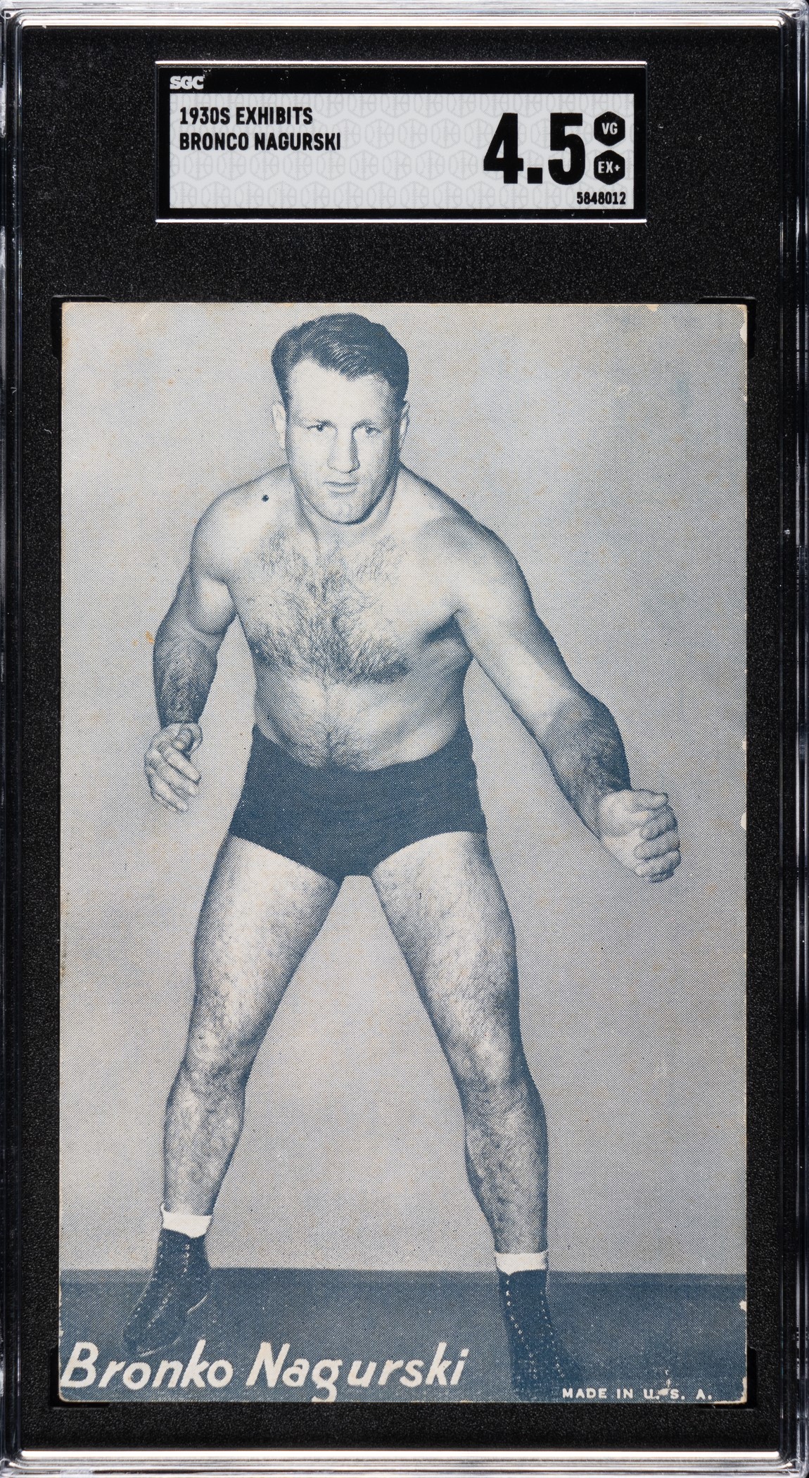 Extremely Rare 1930s W467 Exhibits Wrestling Bronko Nagurski SGC VG/EX+ ...