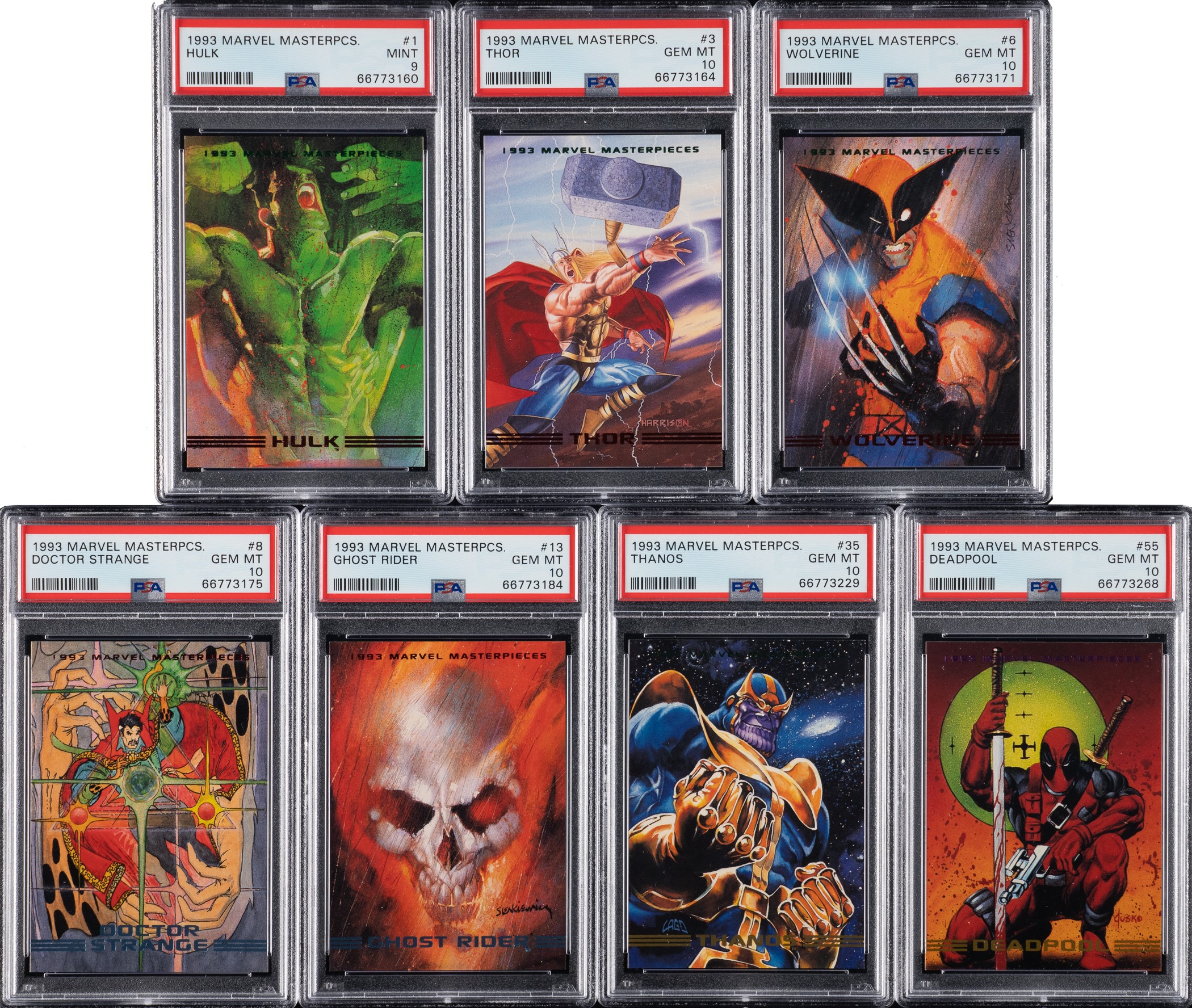 1993 Skybox "Marvel Masterpieces" Complete Set (90) Plus Complete X-Men ...