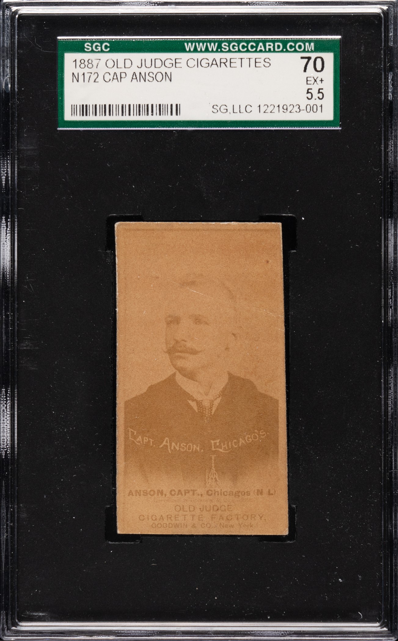 1890 N172 Old Judge Cap Anson Portrait Chicagos (NL) - Extremely Rare ...