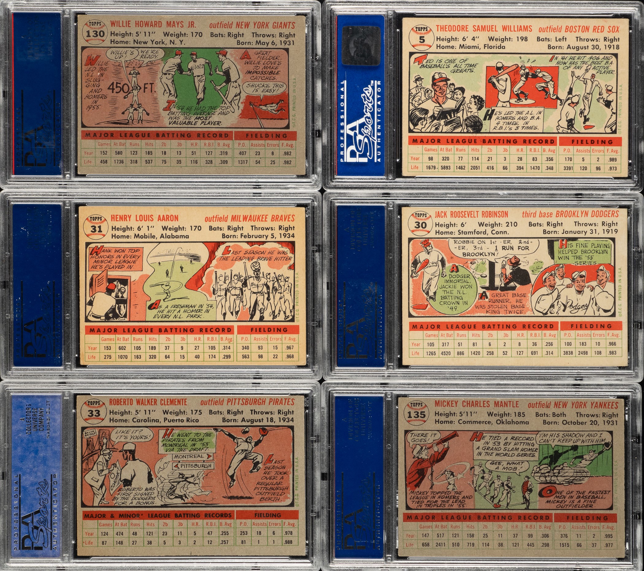 1956 Topps PSA-Graded Complete Master Set (354) Including Twelve Team ...