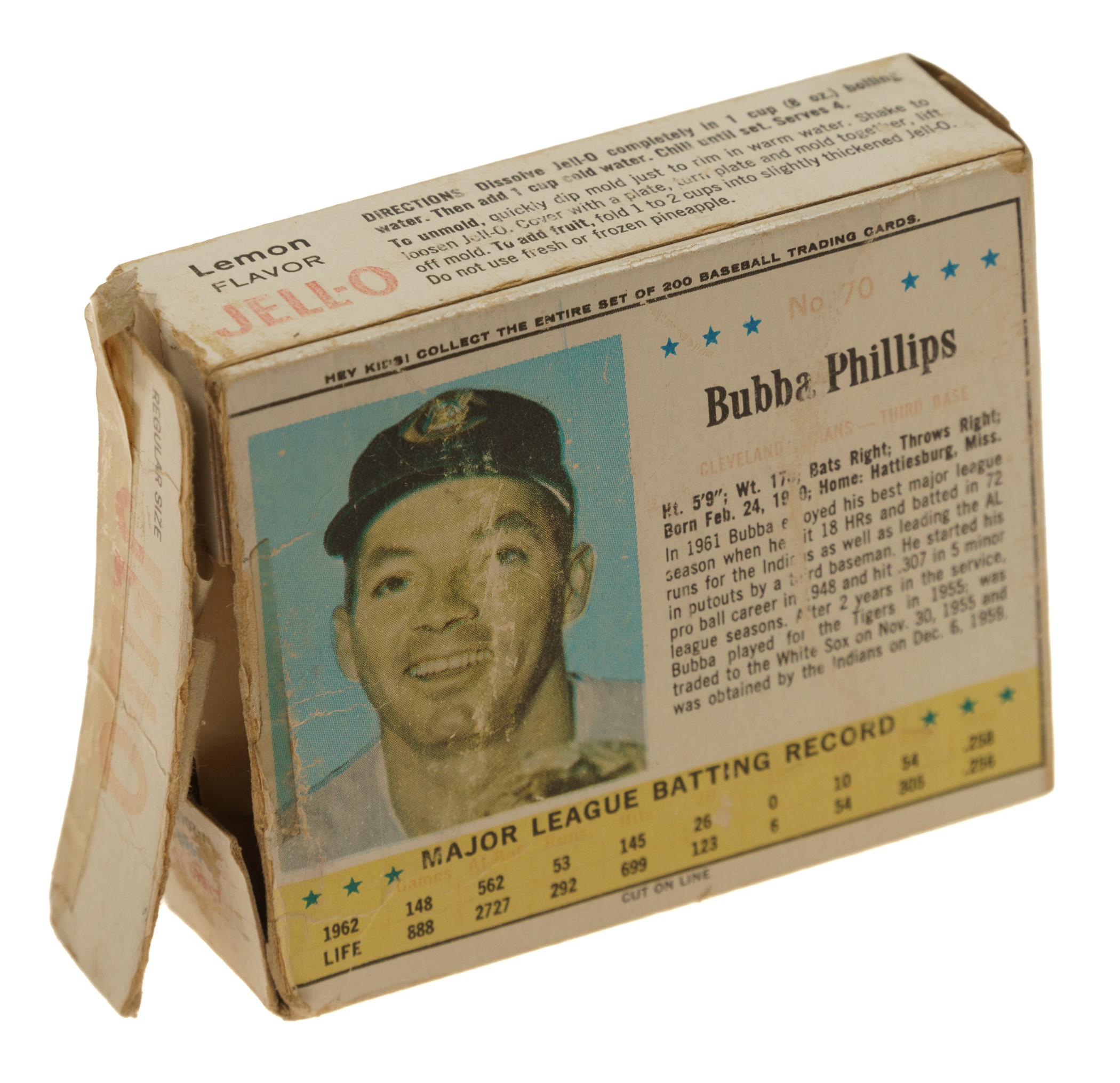 1963 Jell-O Complete Original Box with #70 Bubba Phillips | REA Archive