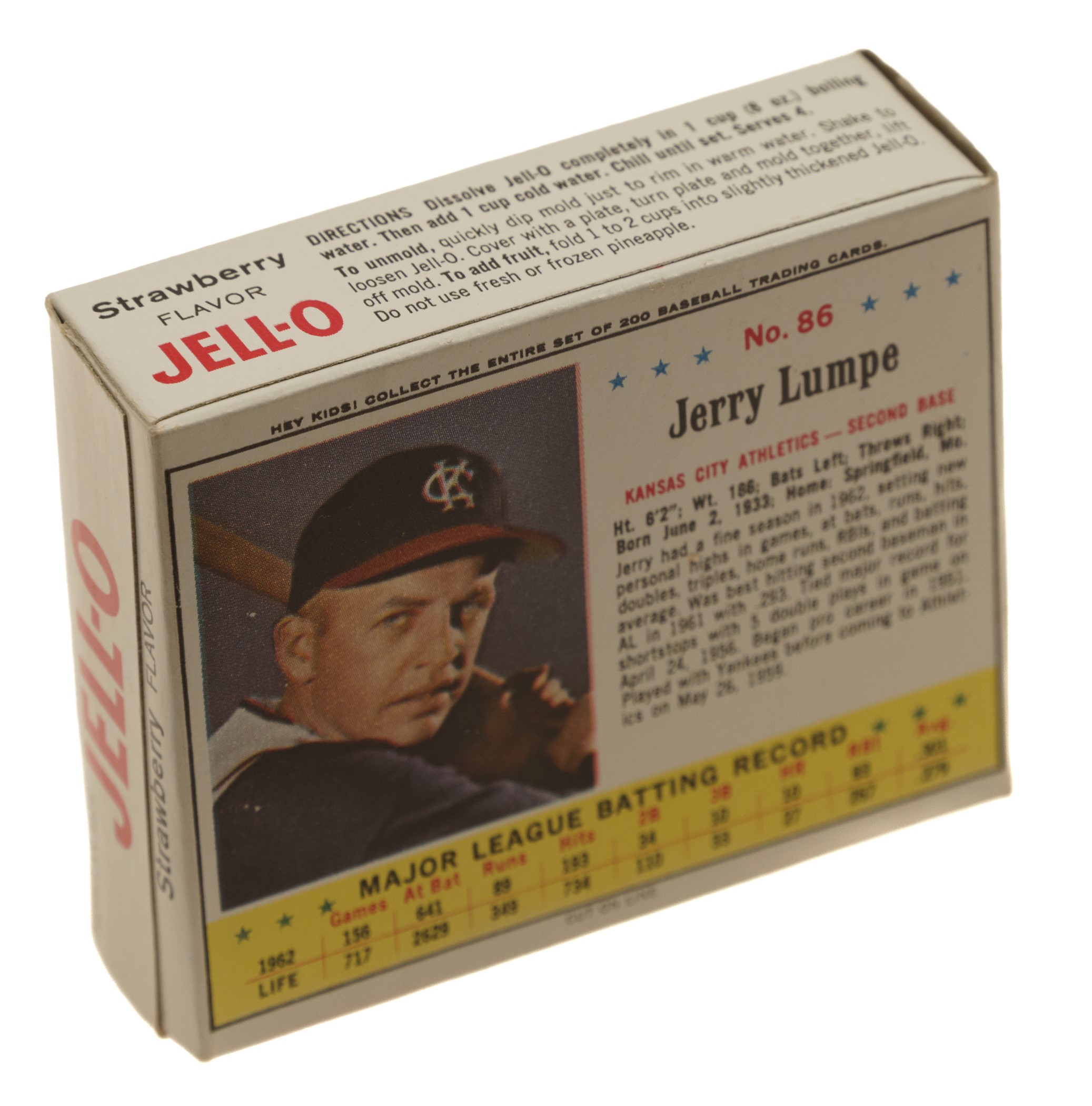 1963 Jell-O Original Unopened Box with #86 Jerry Lumpe | REA Archive