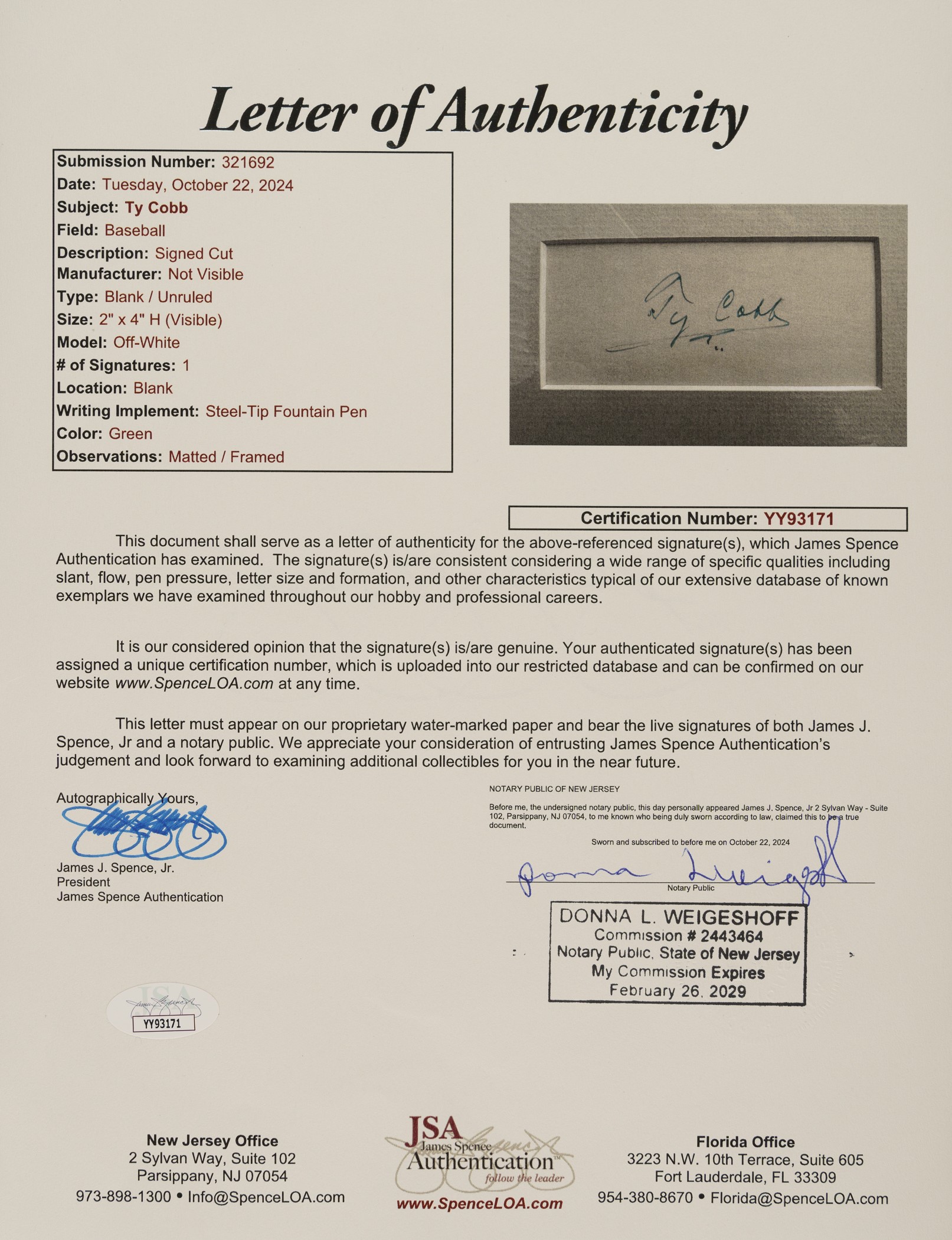 Ty Cobb Cut Signature and 1909-1913 M101-2 Sporting News Supplement in ...