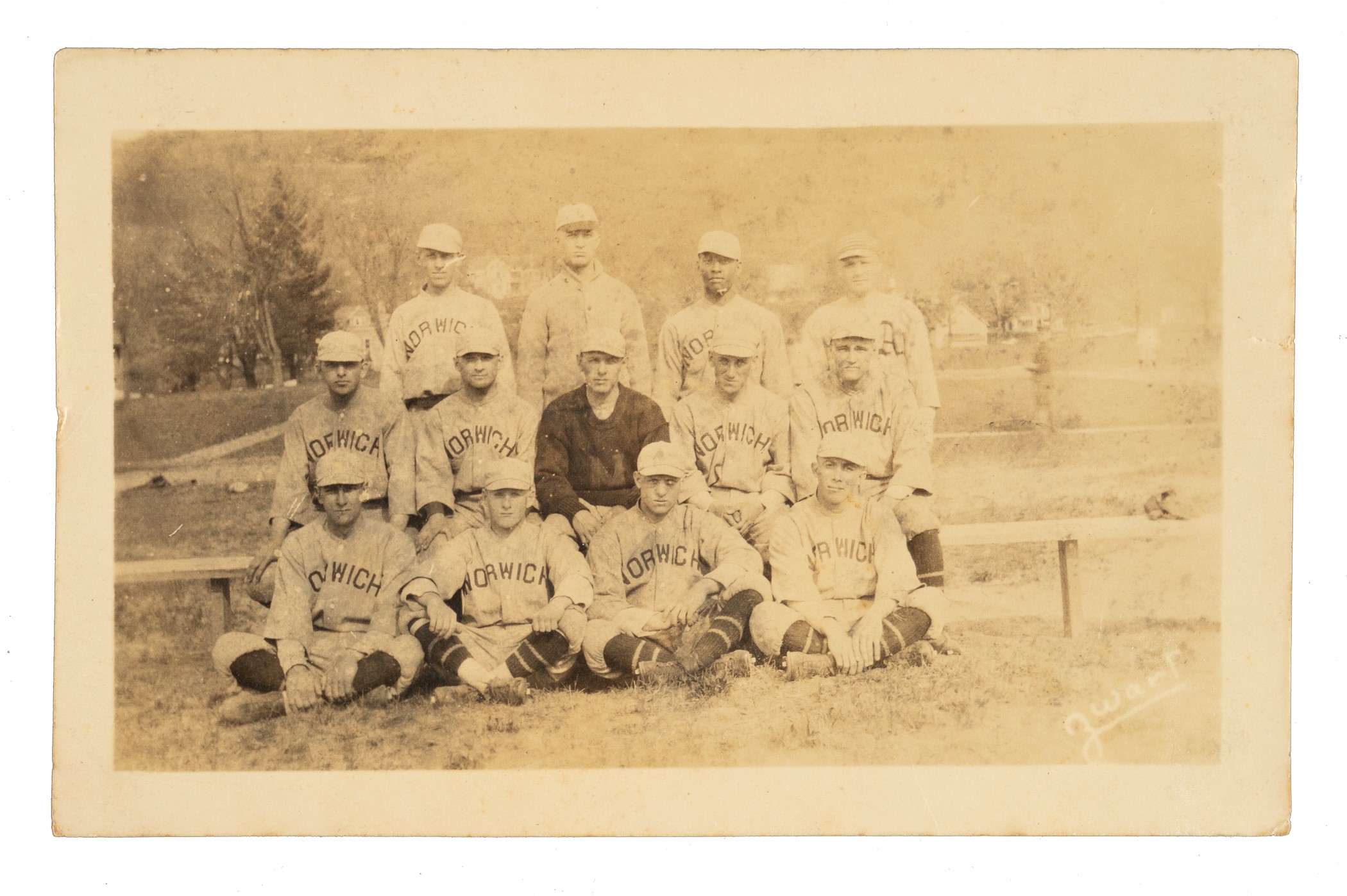 Circa 1916 Norwich Free Academy Integrated Baseball Team Photograph ...