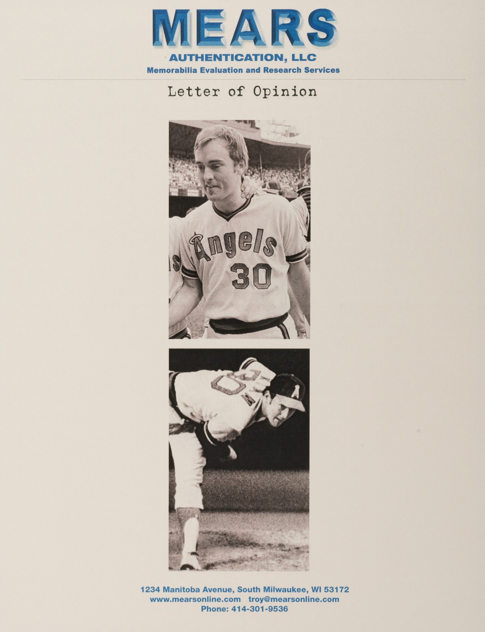 1974-1975 Nolan Ryan California Angels Signed Game-Used Home Jersey ...