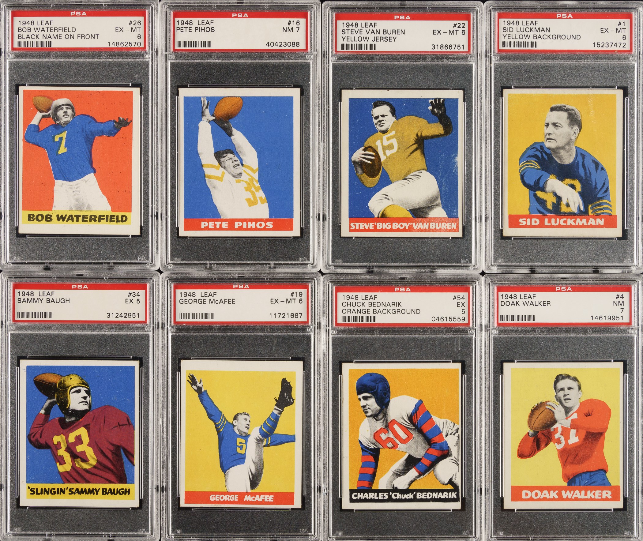 1948 Leaf Football Complete Set (98) Plus 17 Variations: #11 PSA Set ...