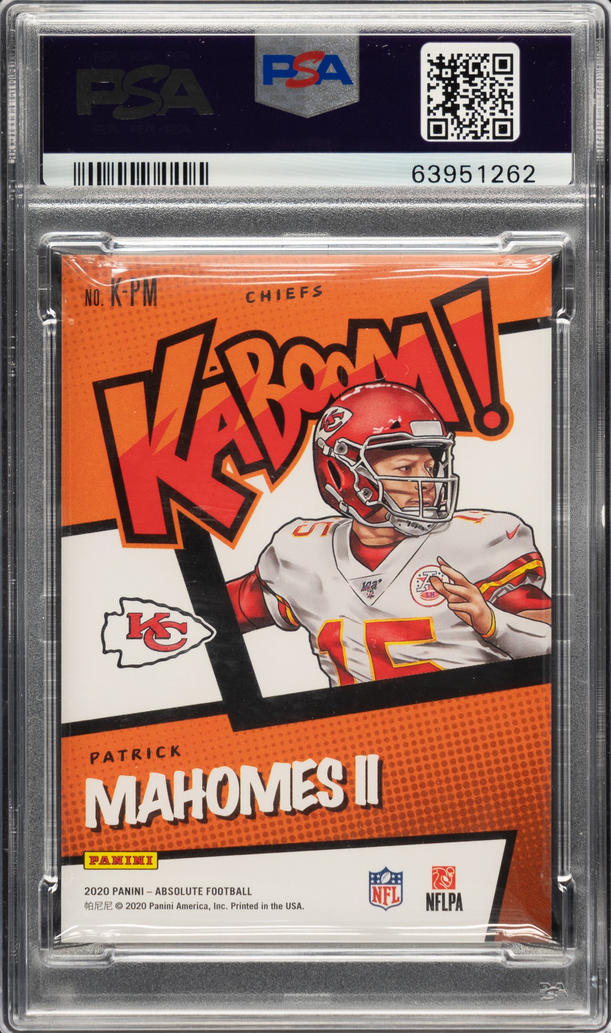 2020 Panini Absolute Kaboom Football #K-PM Patrick Mahomes II PSA MINT ...