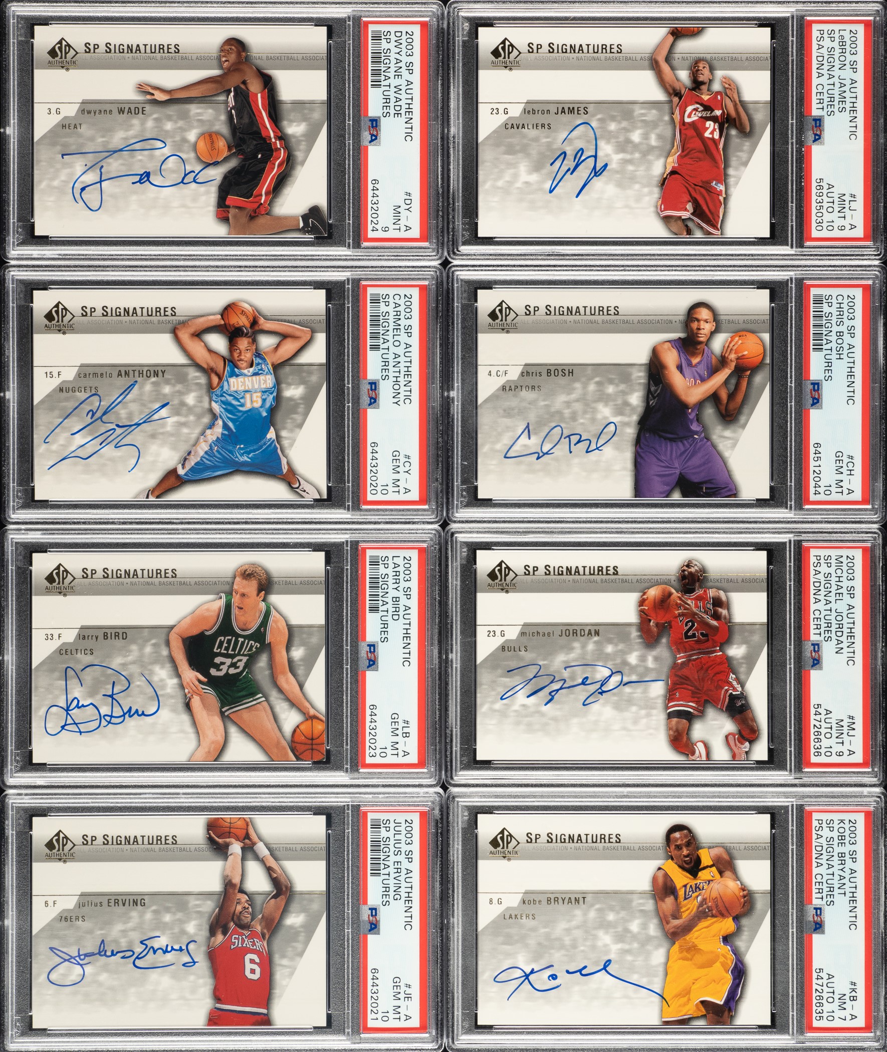 2003-2004 SP Authentic SP Signatures Basketball PSA-Graded Complete Set ...