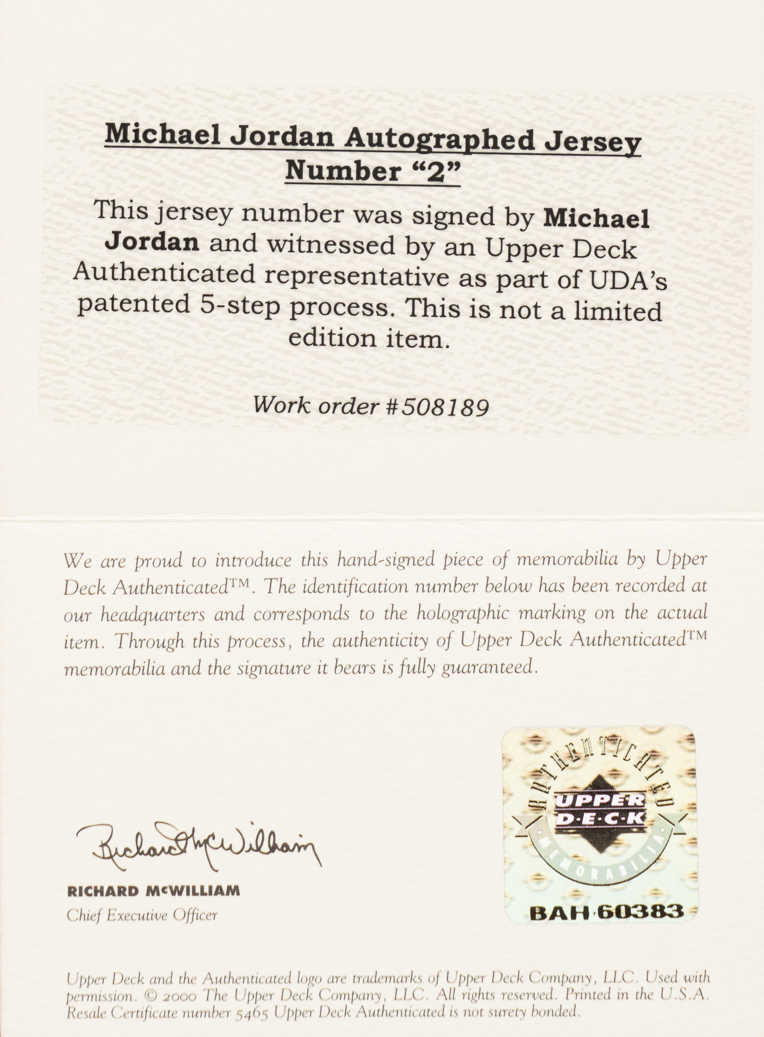 Michael Jordan Signed Jersey Number in Framed Display - Upper Deck ...