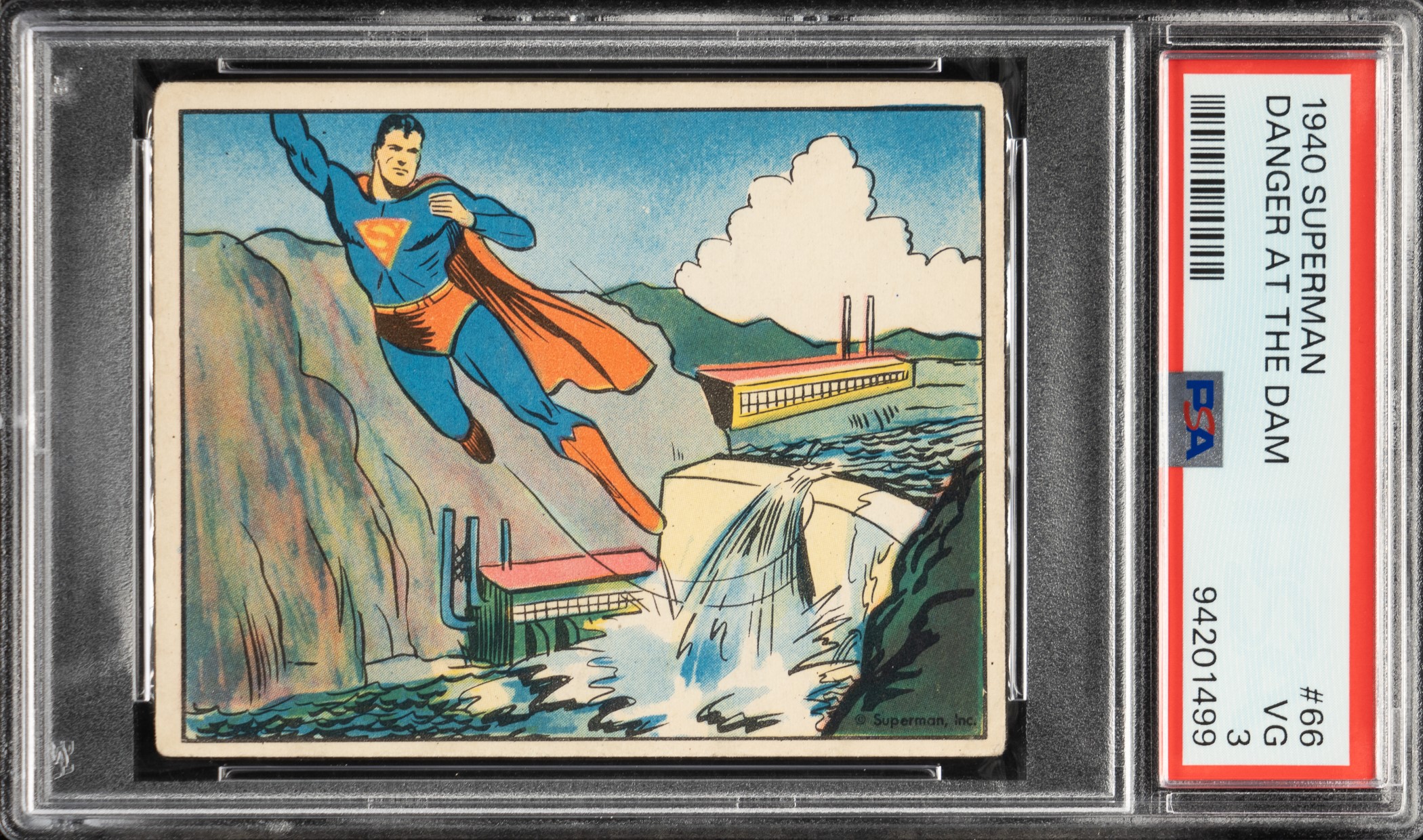 1940 R145 Gum, Inc. "Superman" #66 "Danger At The Dam" High Number PSA VG 3 | REA Archive