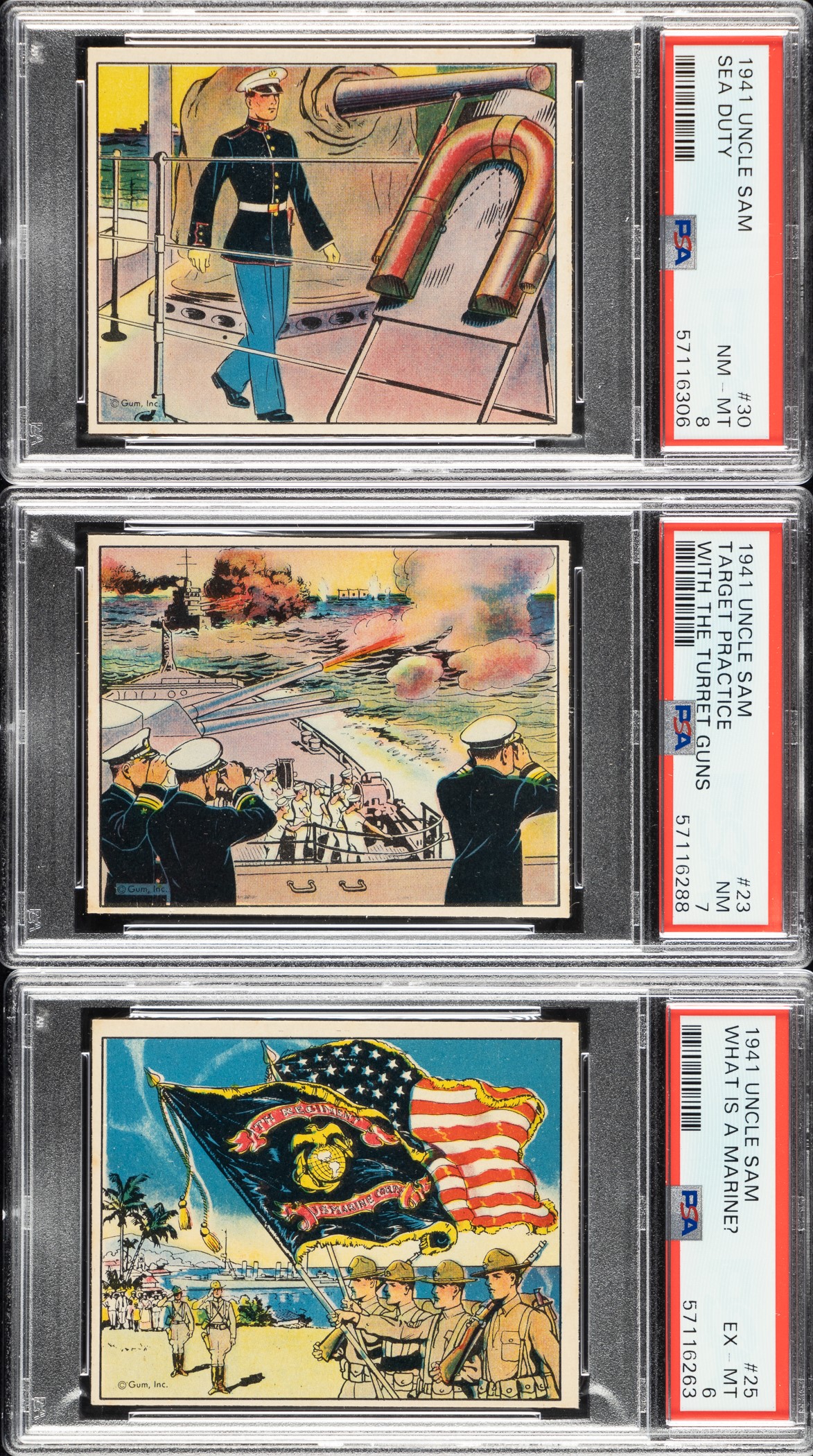 1941 R157 Gum, Inc. "Uncle Sam" PSA-Graded Partial Set (60/96) and R158 ...