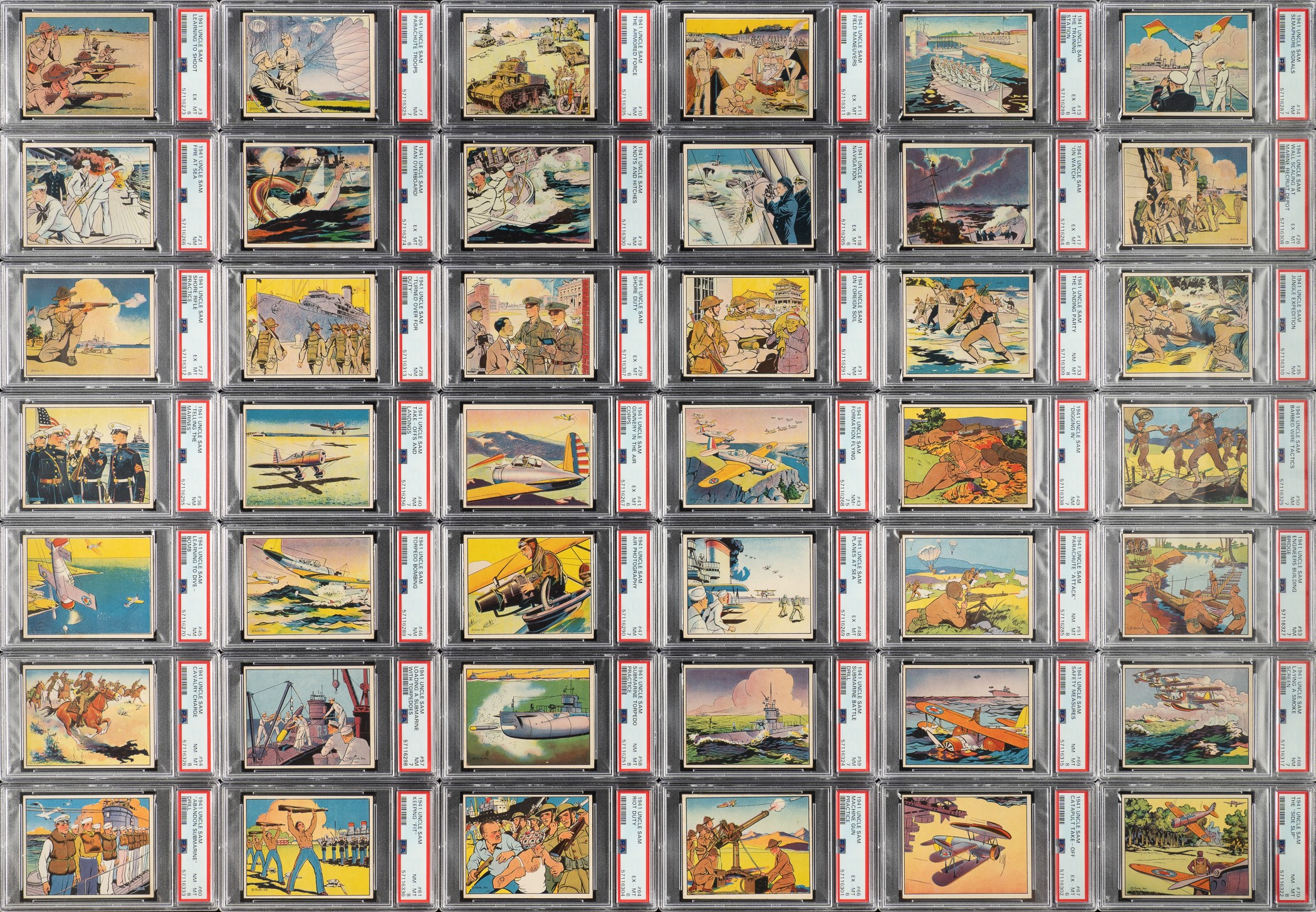 1941 R157 Gum, Inc. "Uncle Sam" PSA-Graded Partial Set (60/96) and R158 ...